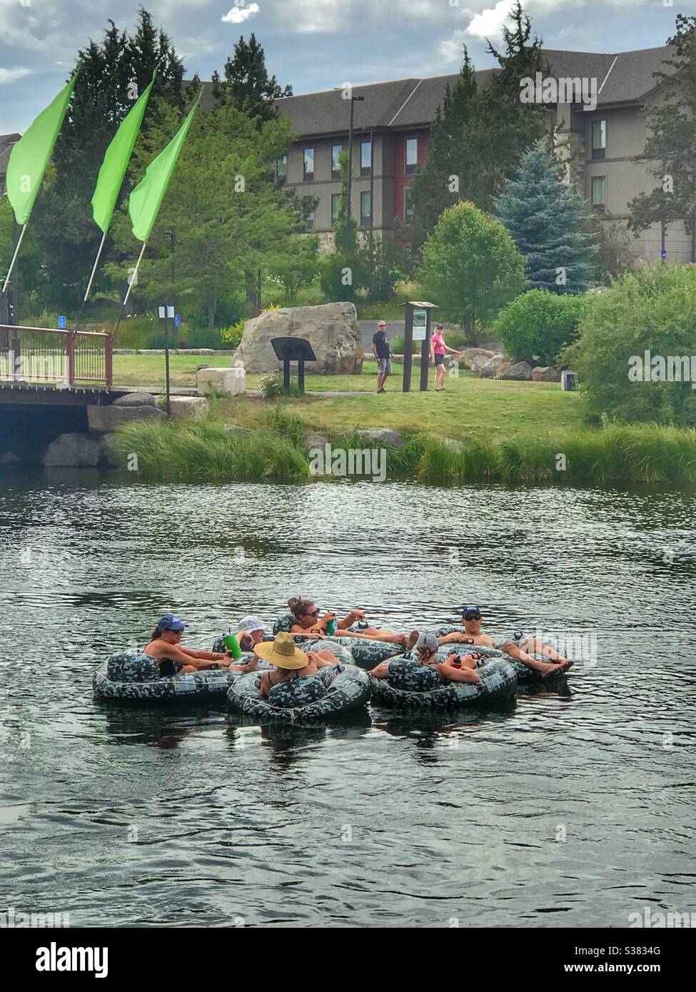 People floating down the river in Bend Oregon Stock Photo - Alamy