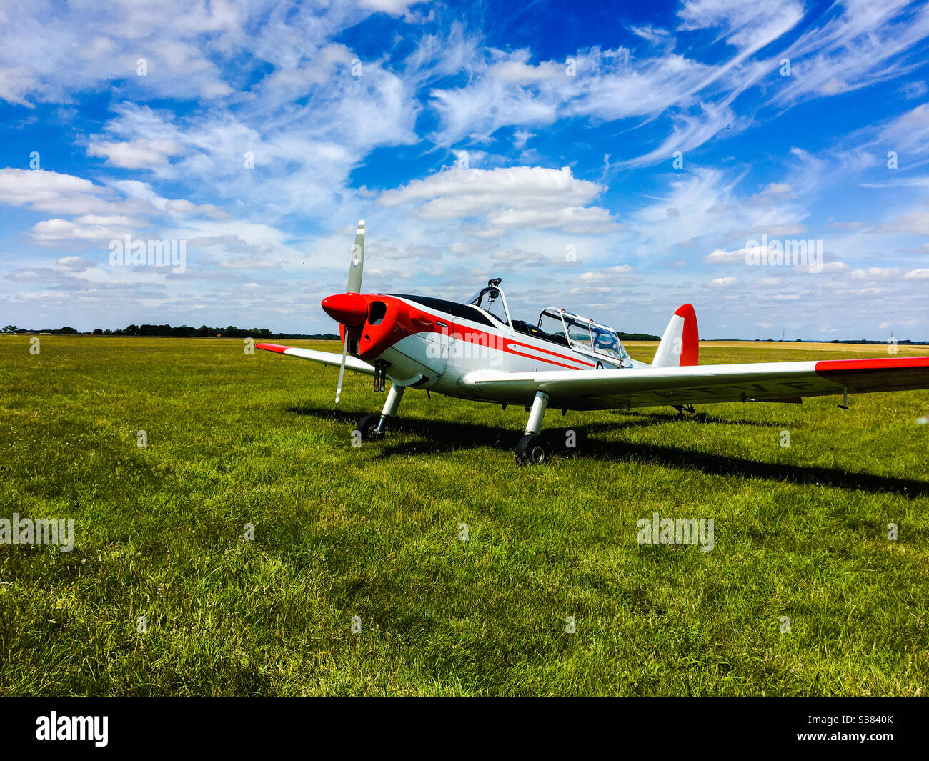 De Havilland DHC1 Chipmunk single engine Lycoming monoplane used as a ...