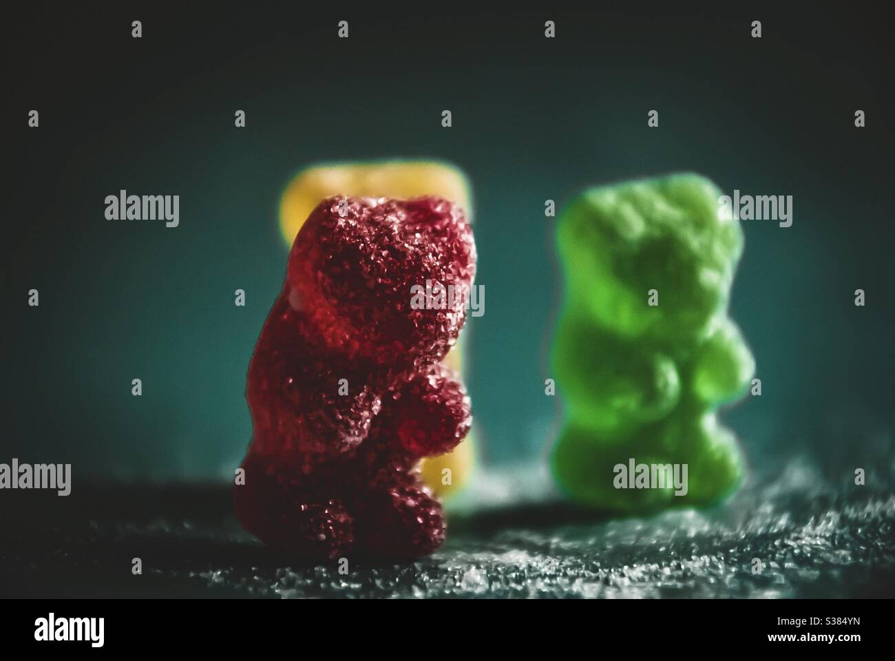 Sugar coated jelly teddy candy Stock Photo - Alamy