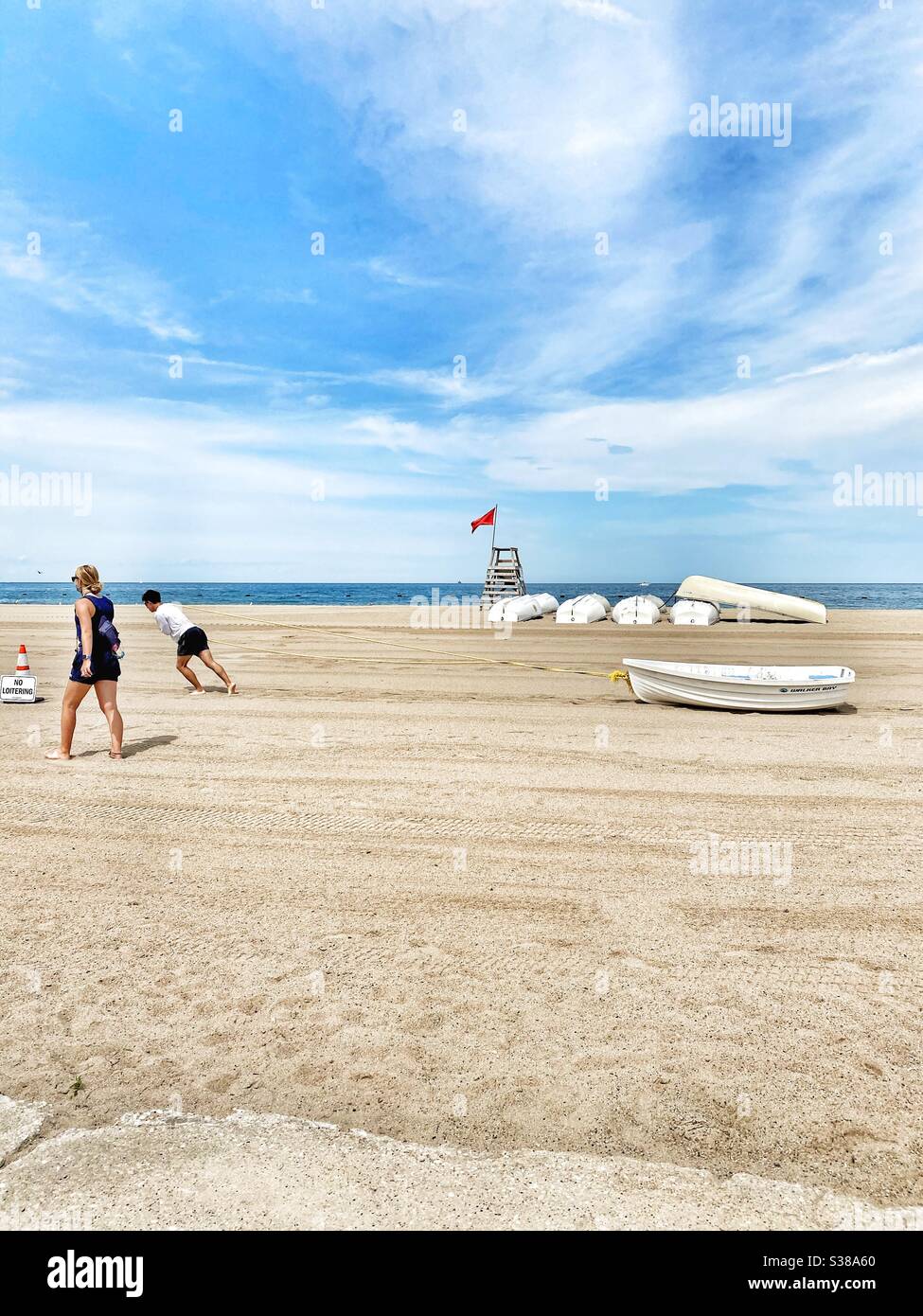 Lifeguard boat beach hi-res stock photography and images - Alamy