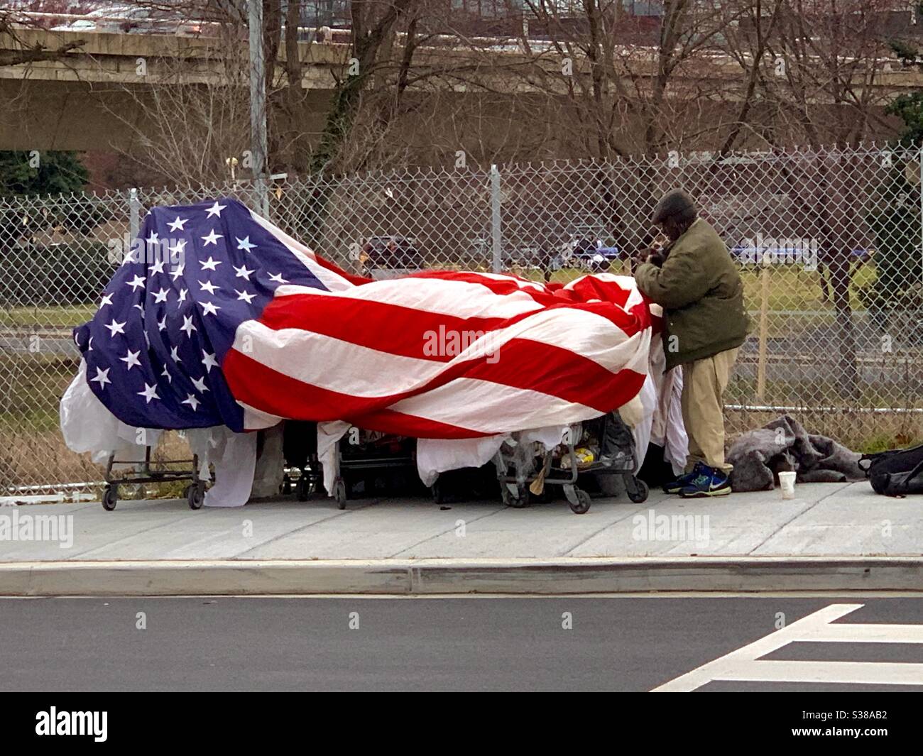 Disturbing use of American flag Stock Photo - Alamy