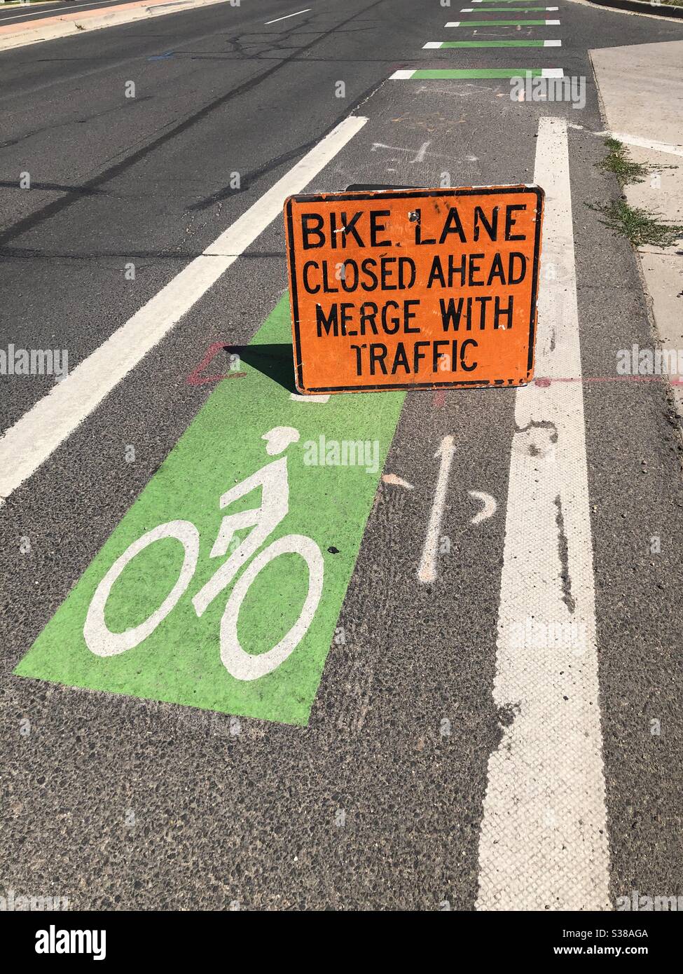 Closed bike lane hi-res stock photography and images - Alamy