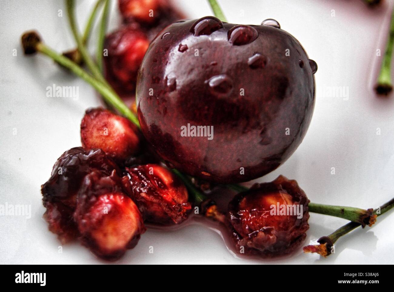 Macro Photography - Cherry and pips Stock Photo - Alamy