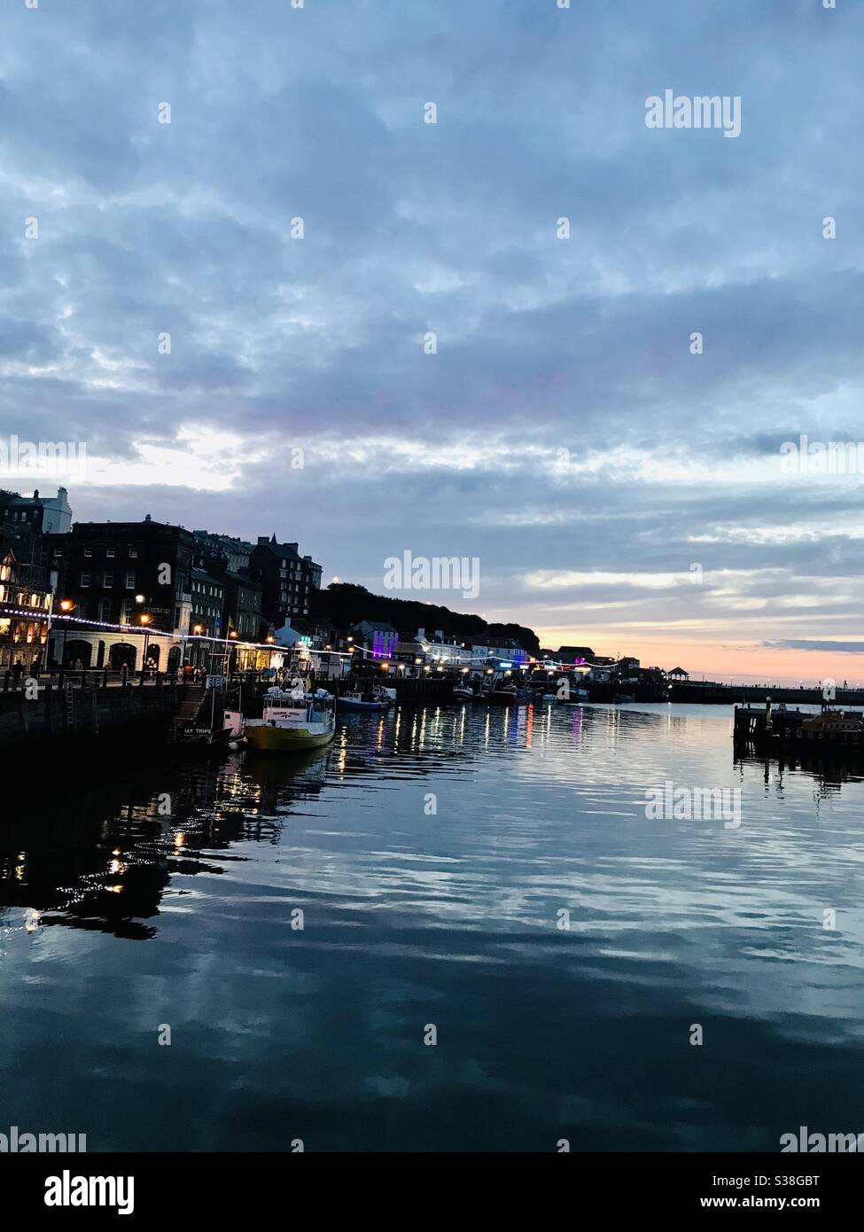 Whitby at night Stock Photo - Alamy