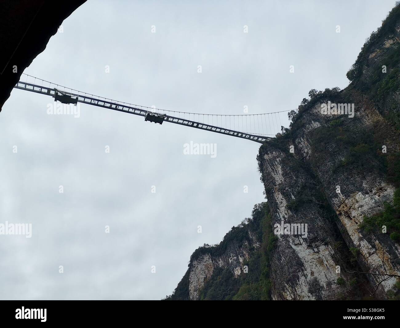 The glass bridge over the Grand Canyon in Zhangjiajie, China Stock ...