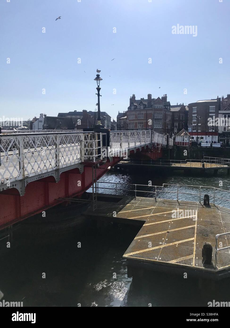 Swing bridge Whitby Bay Stock Photo - Alamy