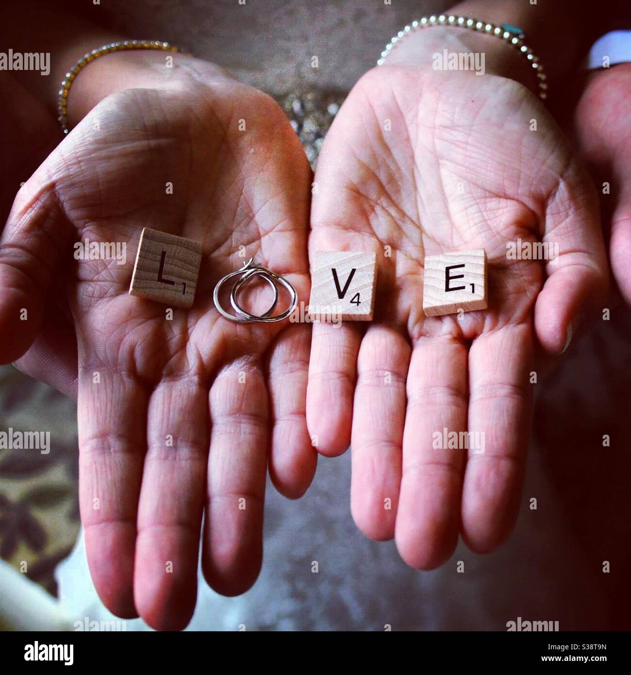 Love in scrabble letters Stock Photo - Alamy