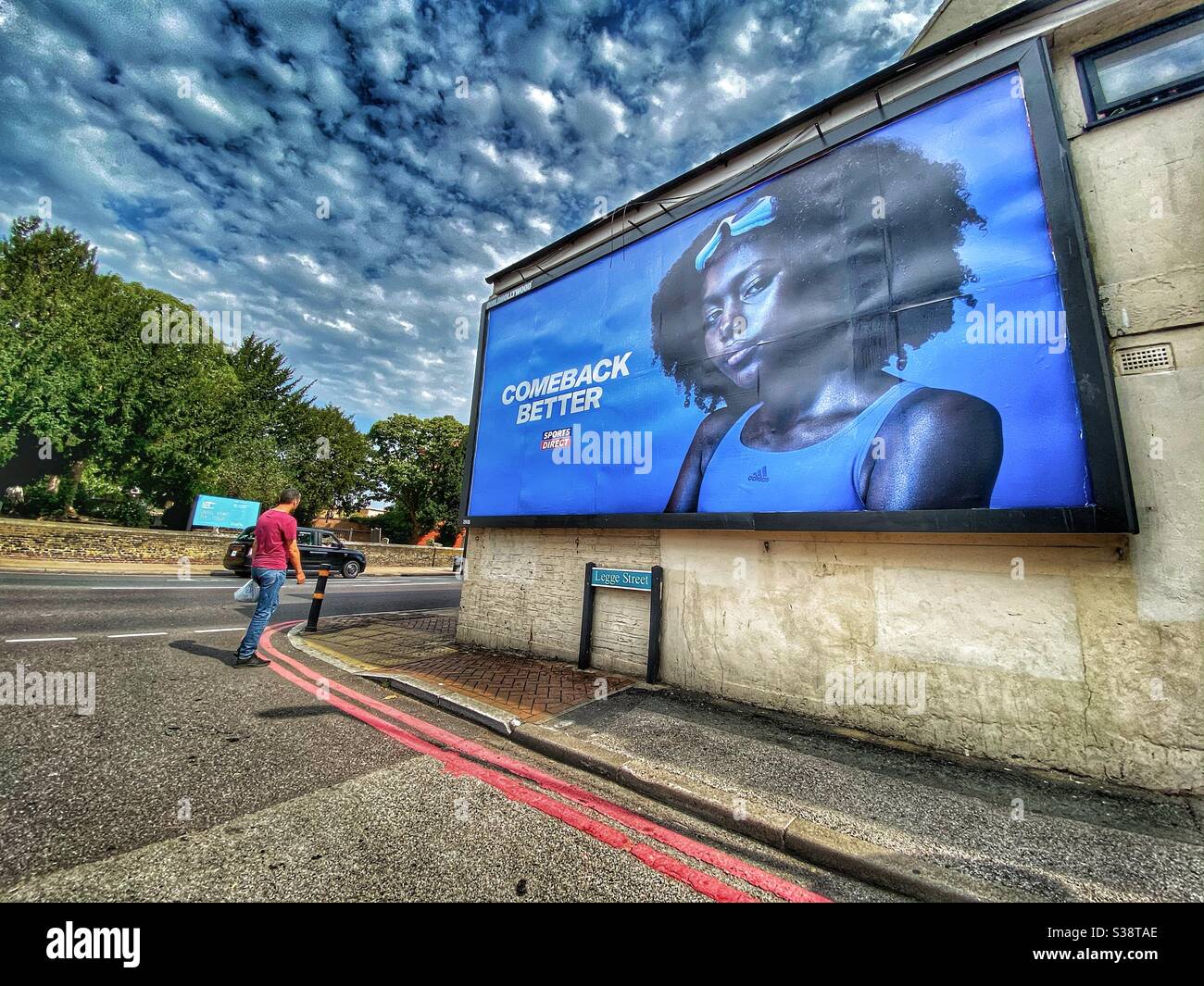 A Sports direct advert on a billboard in Lewisham on August 8 2020 ...