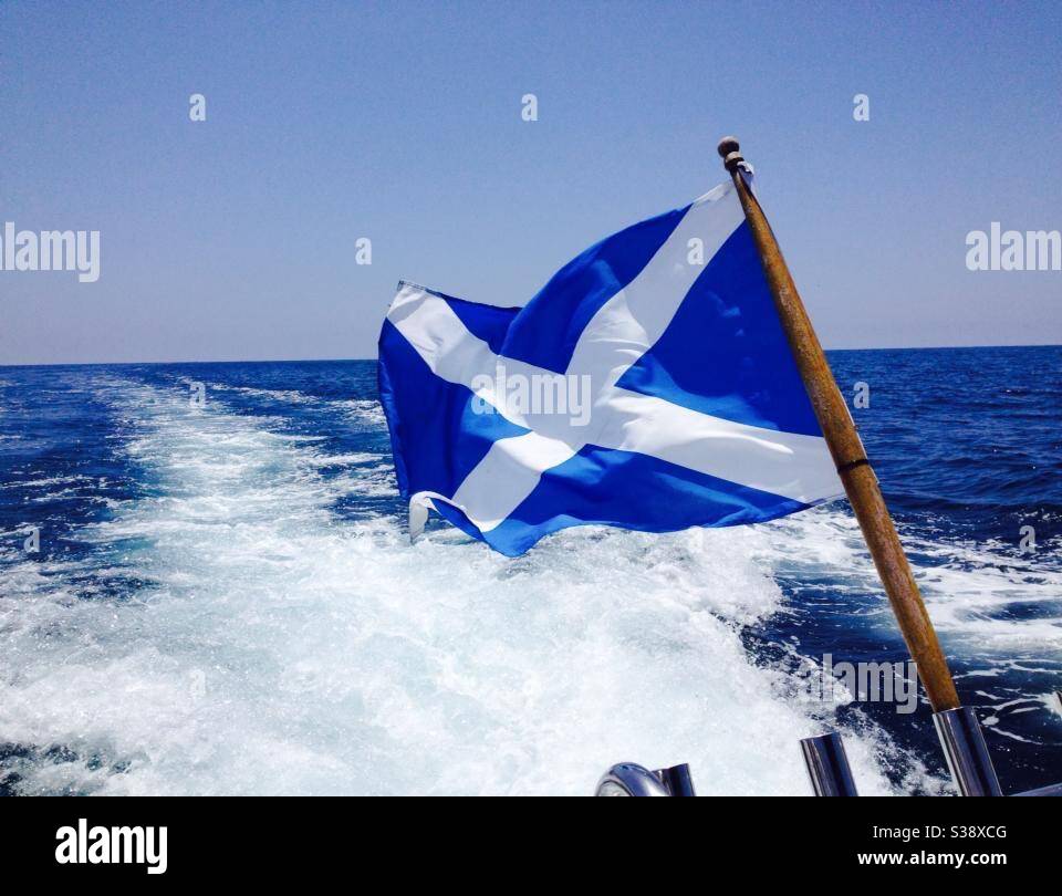 Saltire flag - The Scottish National Flag St Andrews Cross Stock Photo ...