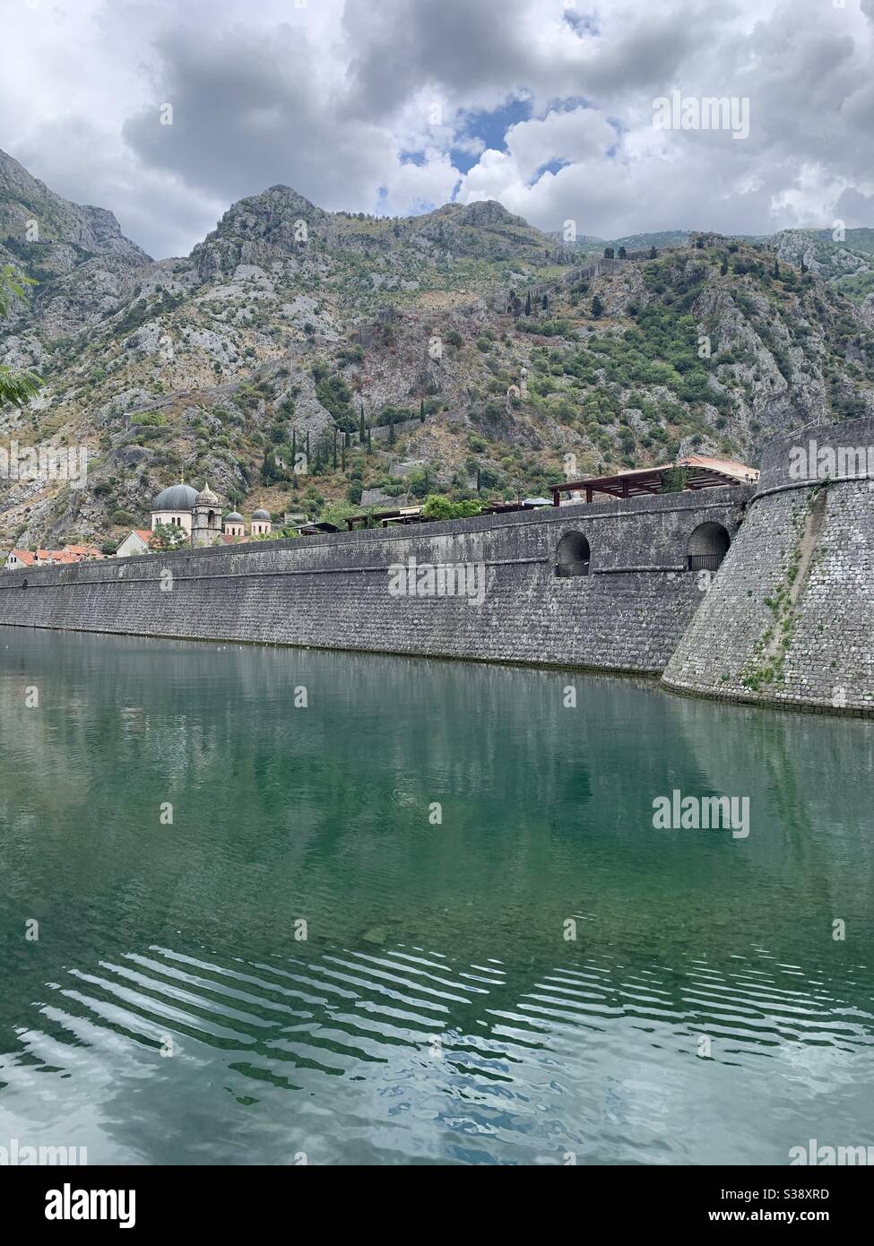 View over river towards fort of kotor Stock Photo - Alamy