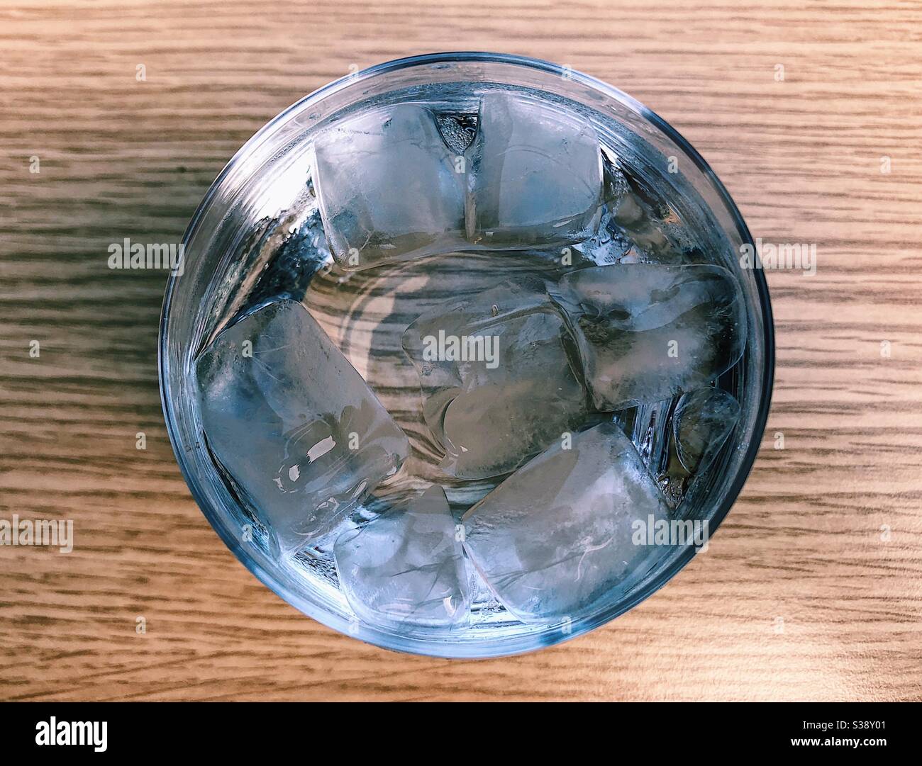 Overhead capture of a glass of water with ice cubes Stock Photo - Alamy