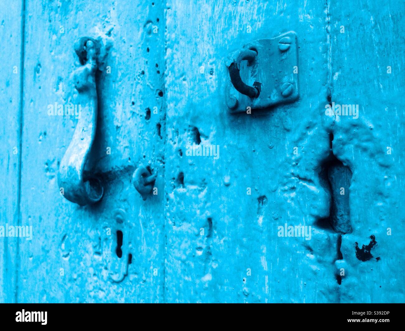 Colonial blue door detail historical center Cumaná Venezuela Stock ...