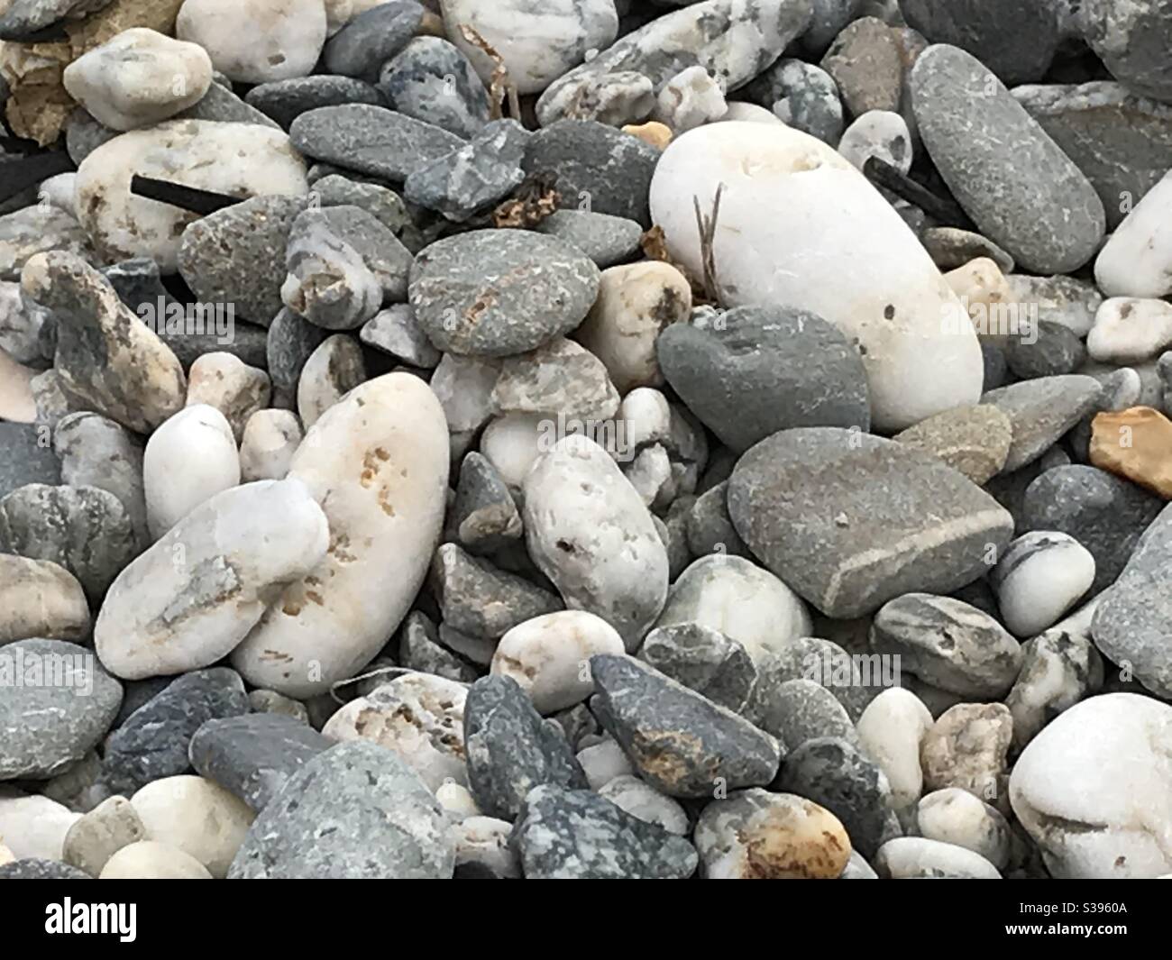 Smooth grey pebbles hi-res stock photography and images - Alamy