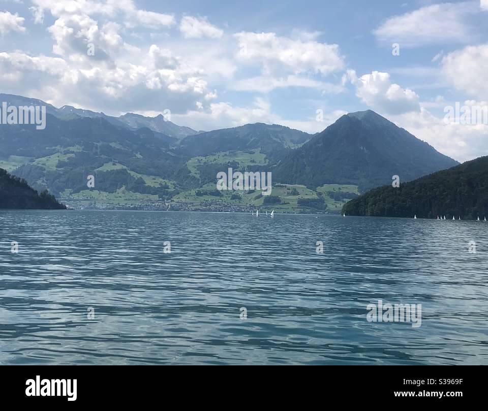 Sailboat at lake lucerne hi-res stock photography and images - Alamy