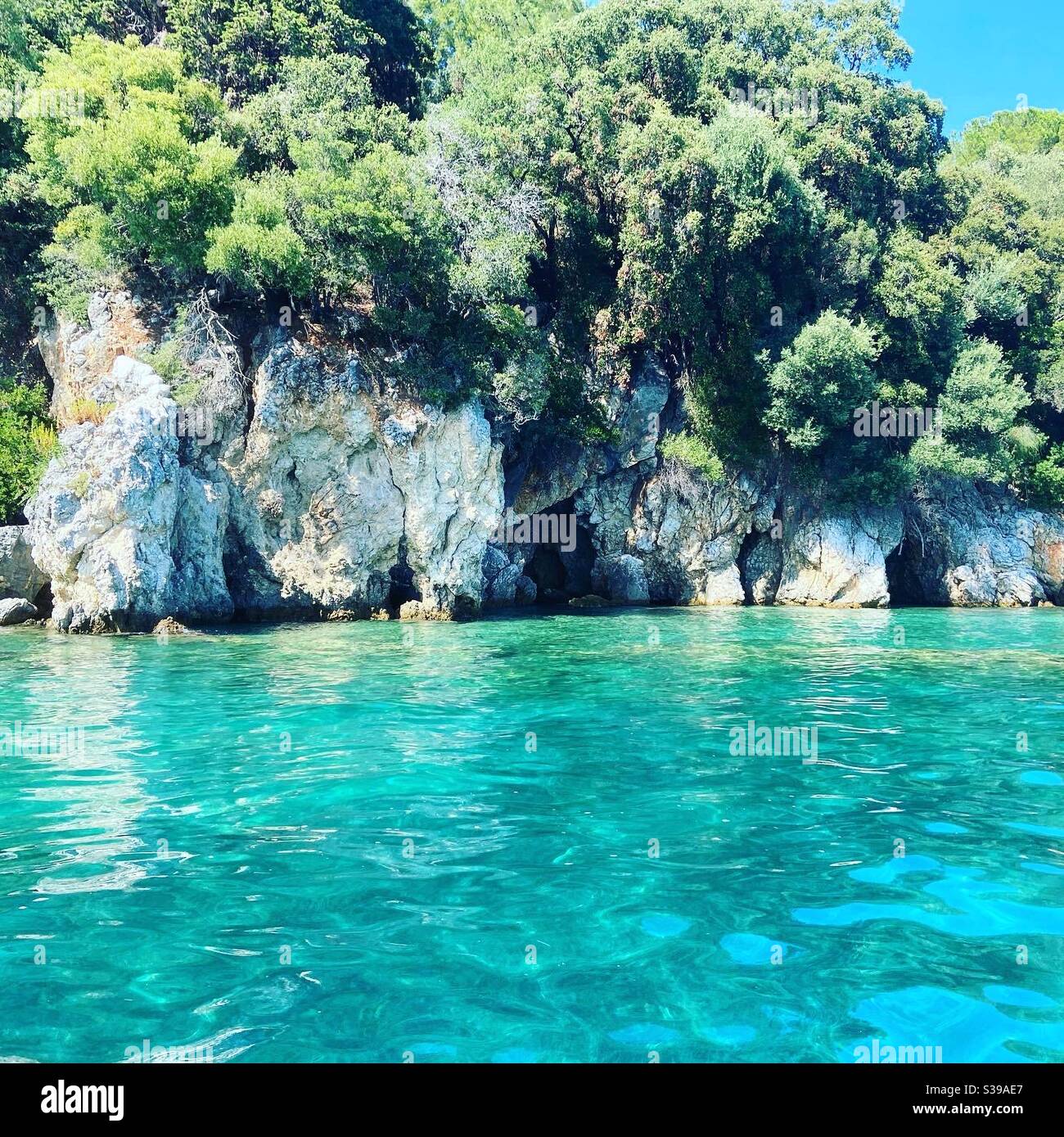 Caves in Corfu Stock Photo - Alamy