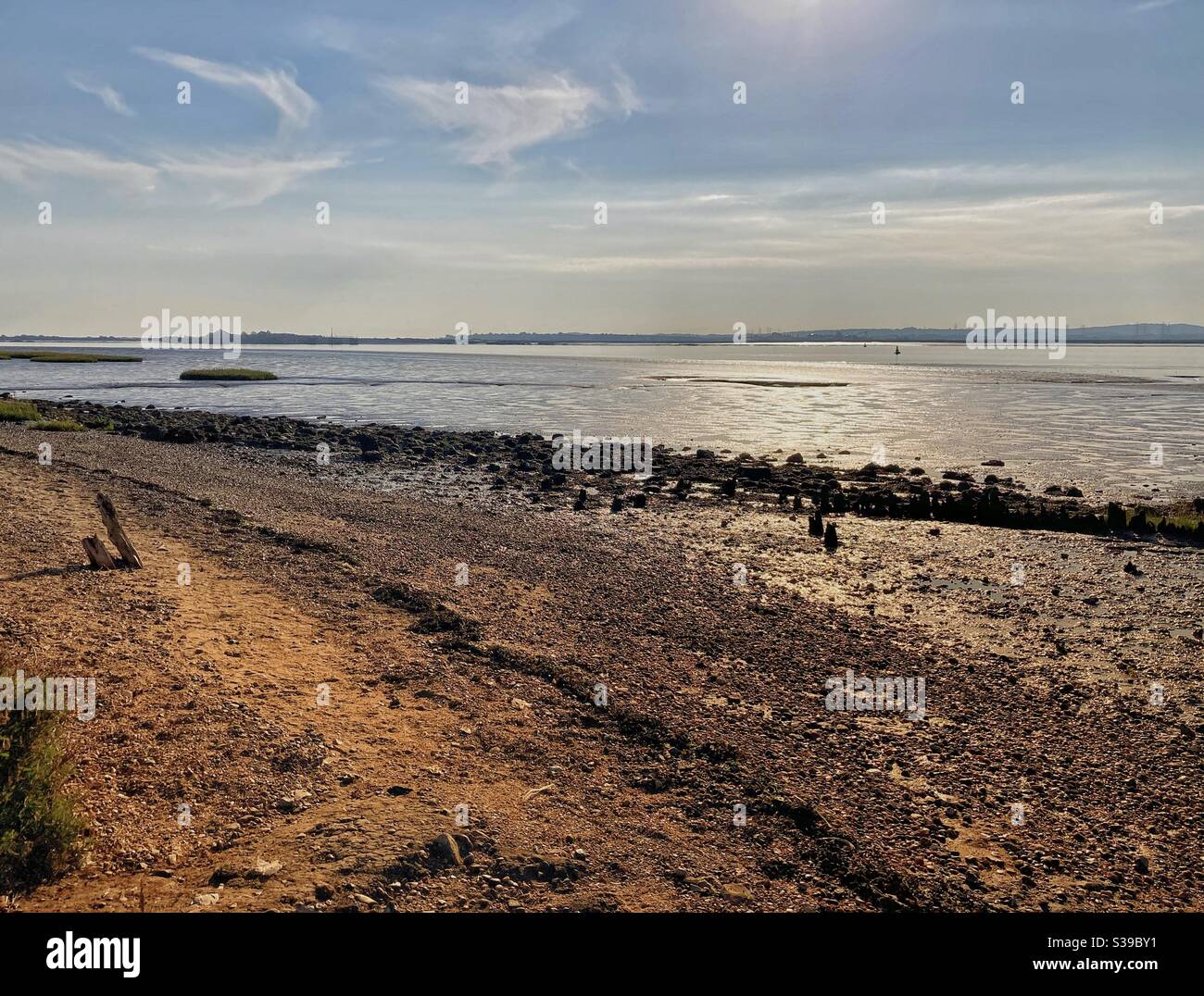The River Thames from Tilbury Point looking east Stock Photo - Alamy