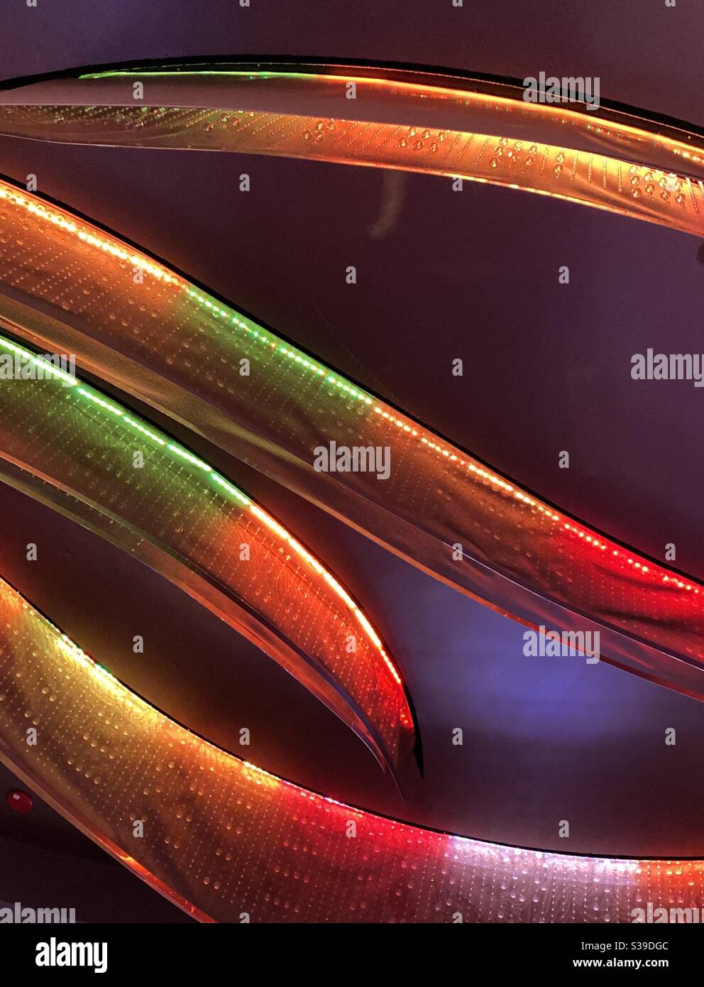 Colorful and bright neon ceiling lights Stock Photo - Alamy