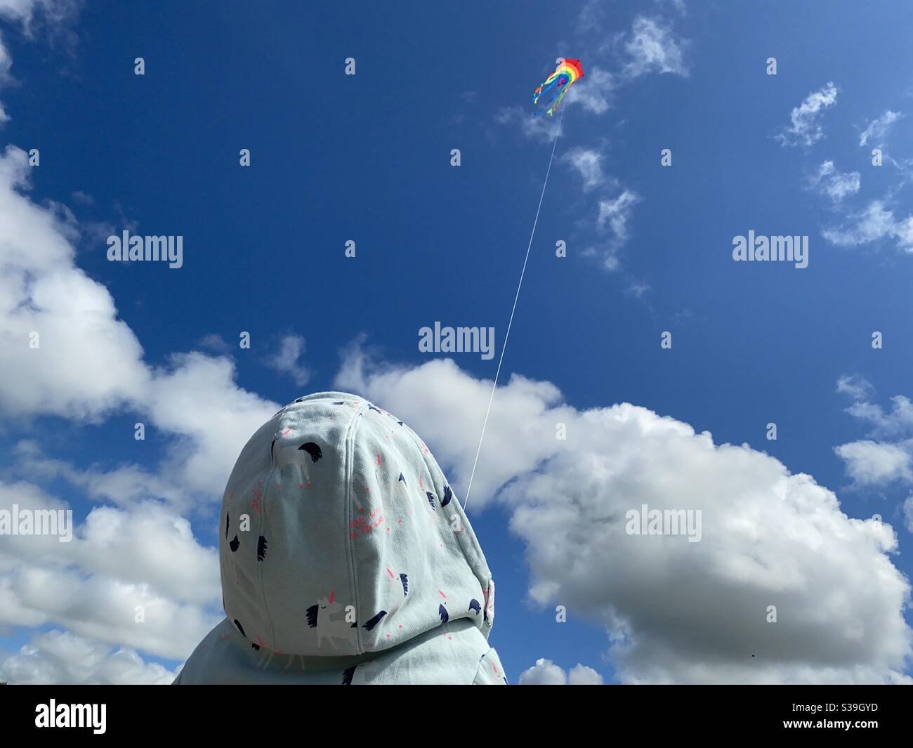 Girl with kite Stock Photo - Alamy