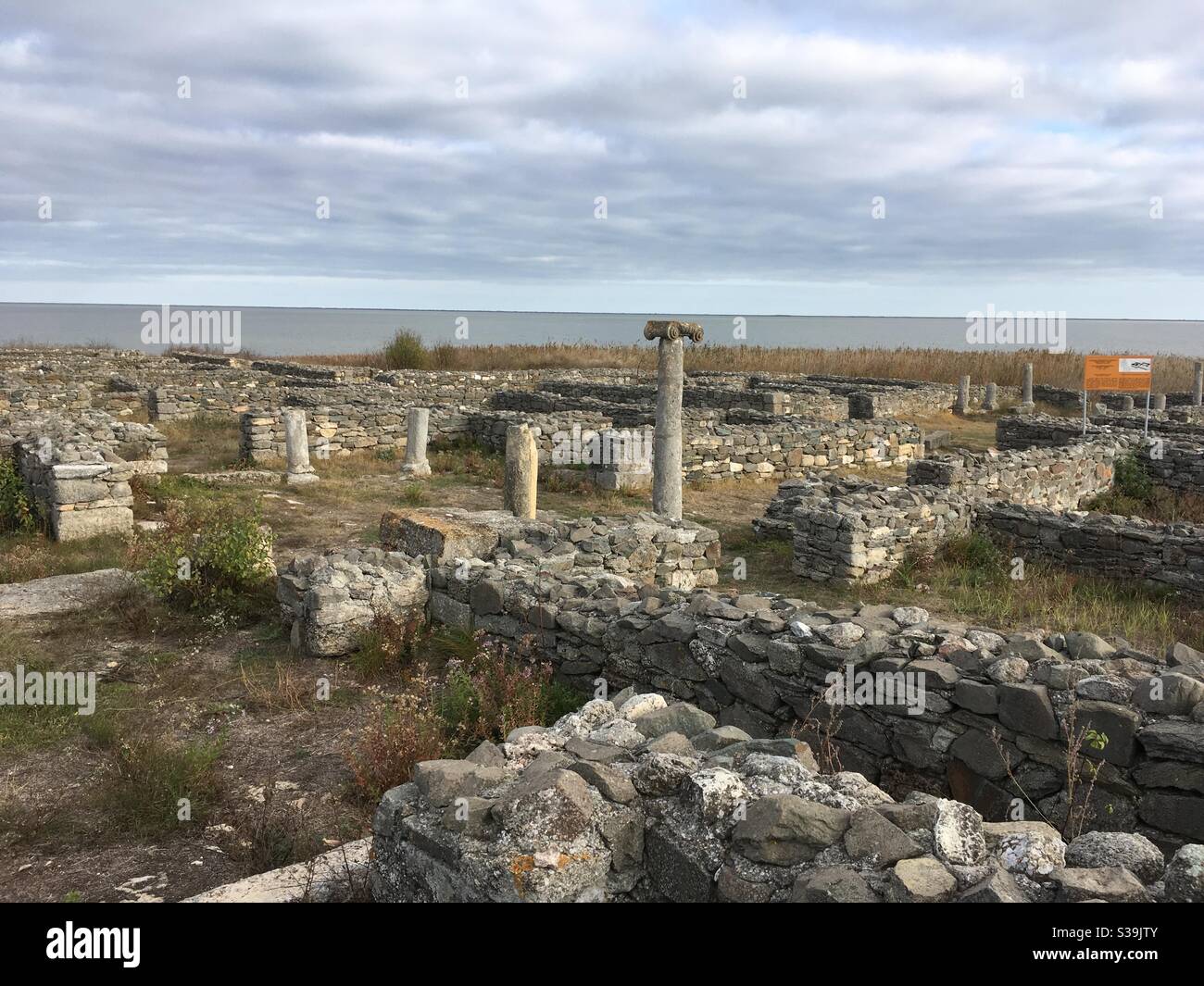 Columns and wall among the ruins of the Ancient Greek and Roman Black ...