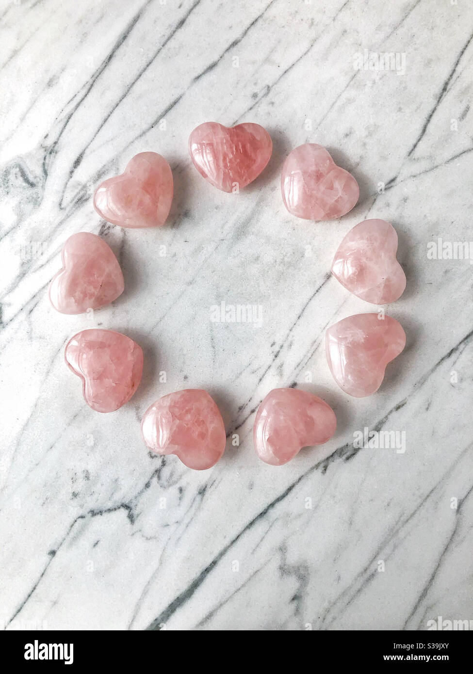 Love Circle of pink hearts Stock Photo - Alamy