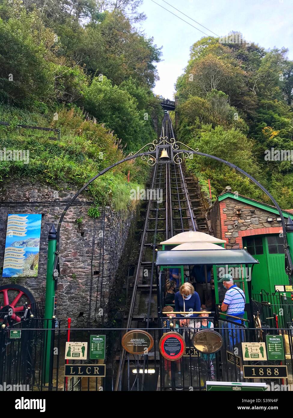 Lynton & Lynmouth cliff railway Stock Photo - Alamy