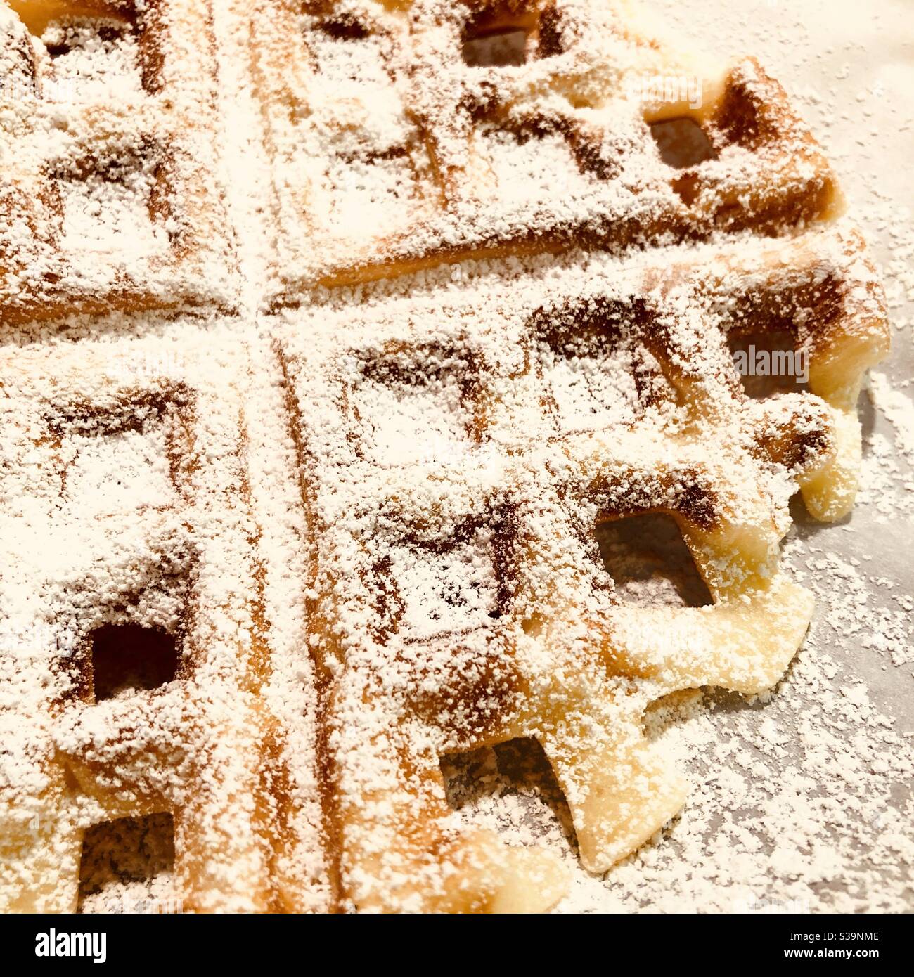 Waffles powder sugar hi-res stock photography and images - Alamy