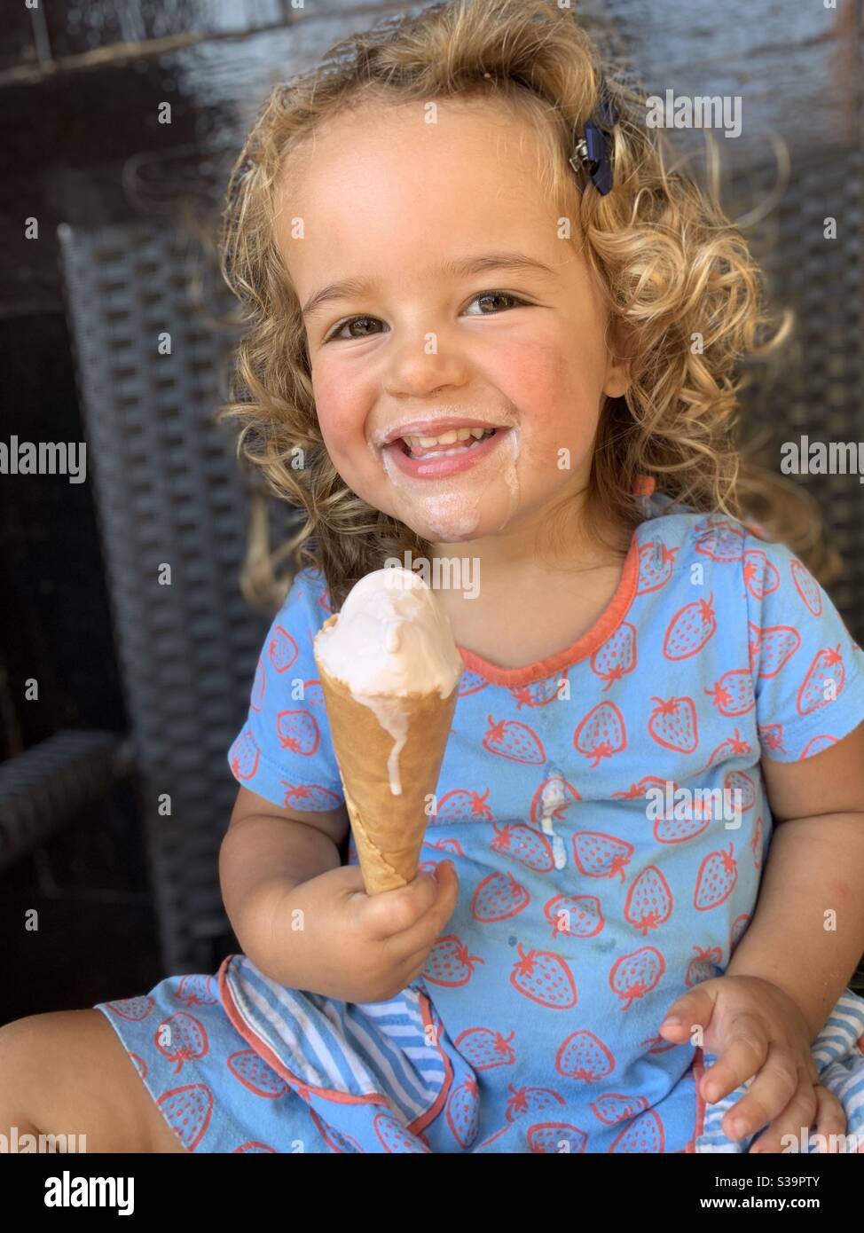 Enjoying ice cream Stock Photo - Alamy