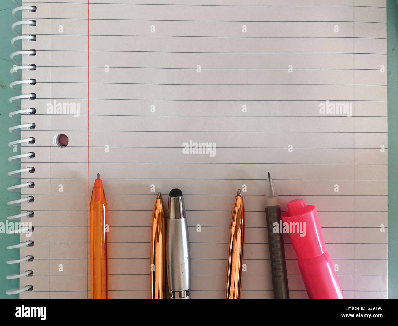 Notebook pencil and pens hi-res stock photography and images - Alamy