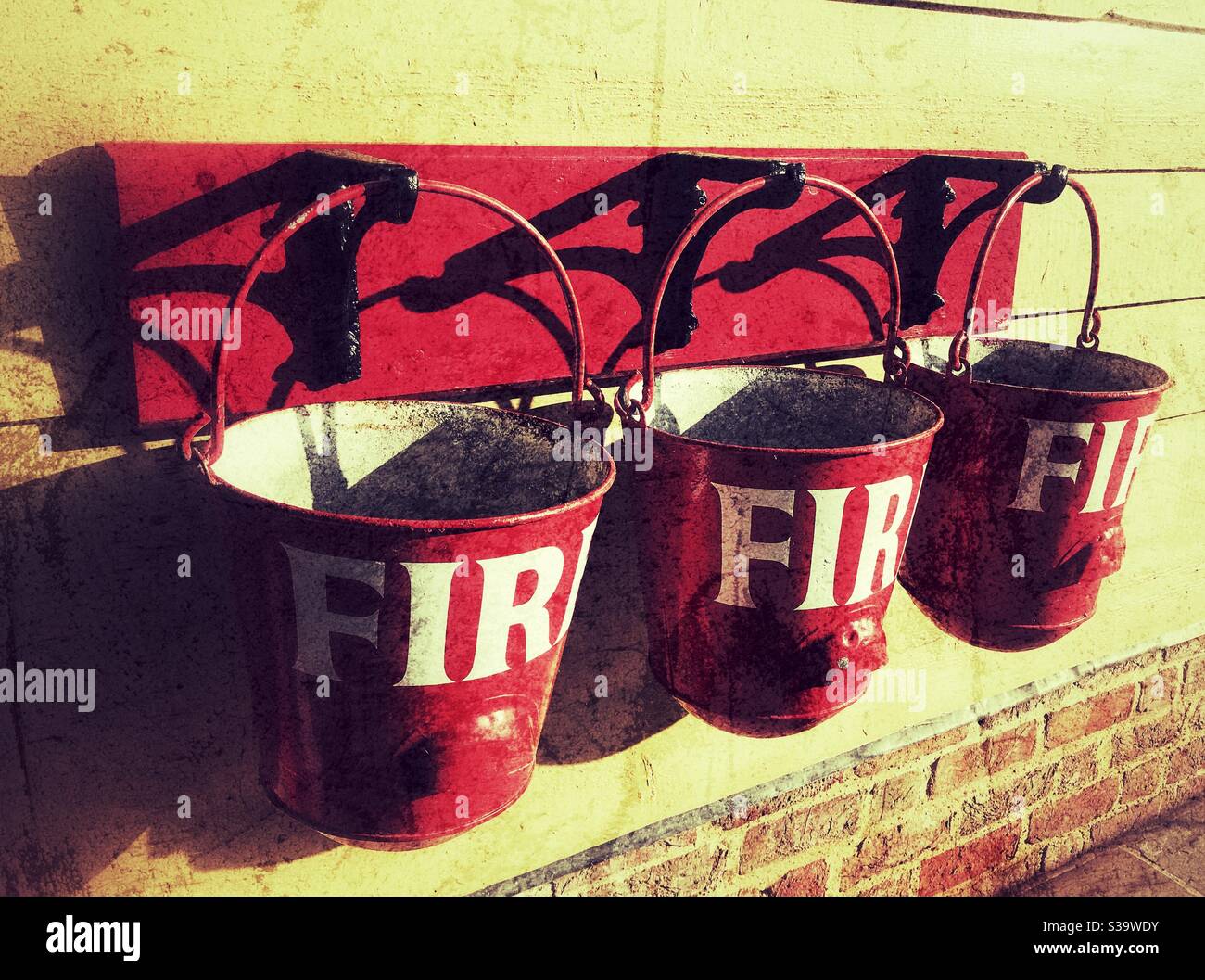 Vintage Fire Buckets High Resolution Stock Photography and Images - Alamy