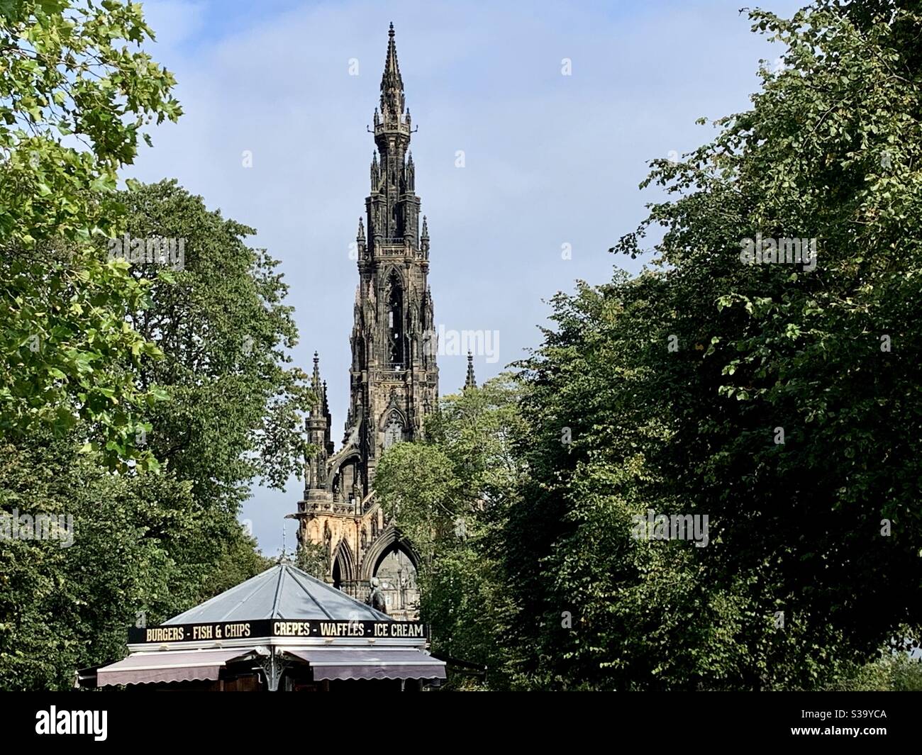 The twin spires of Princes Street Gardens; a juxtaposition of The Scott ...