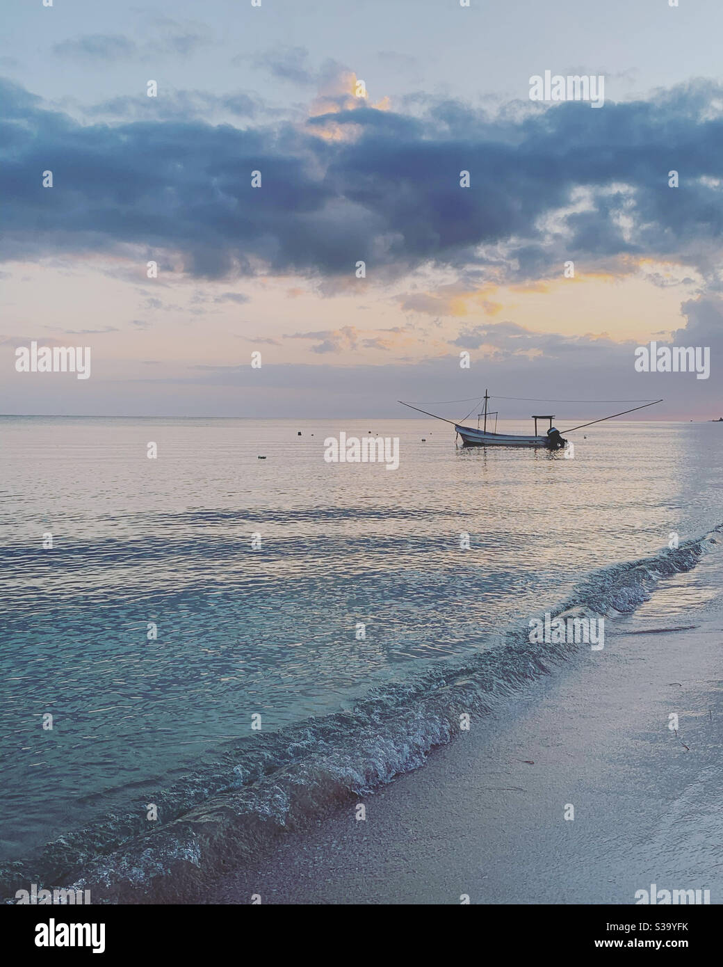 Boat yucatan coast Stock Photo - Alamy