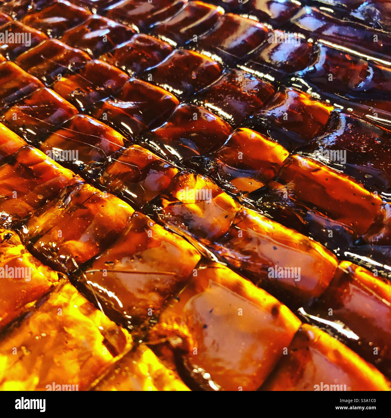 Tea hard candy cut into squares Stock Photo - Alamy