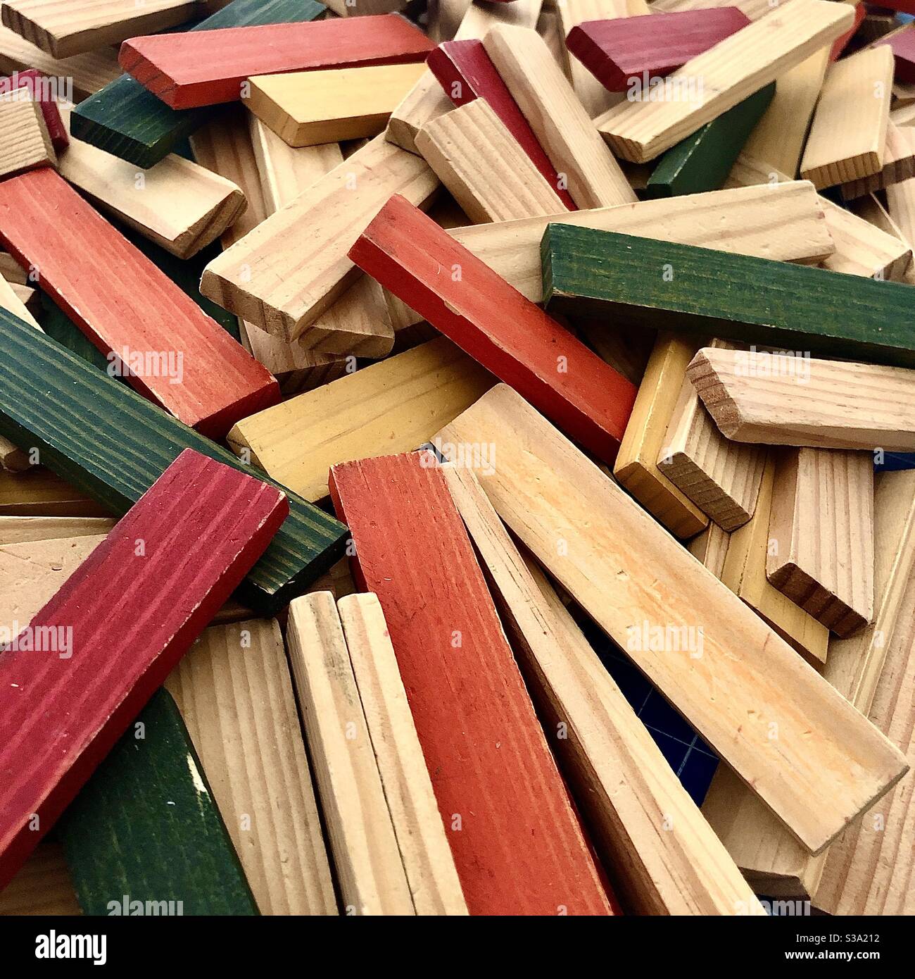 Pile of Kapla building blocks Stock Photo - Alamy
