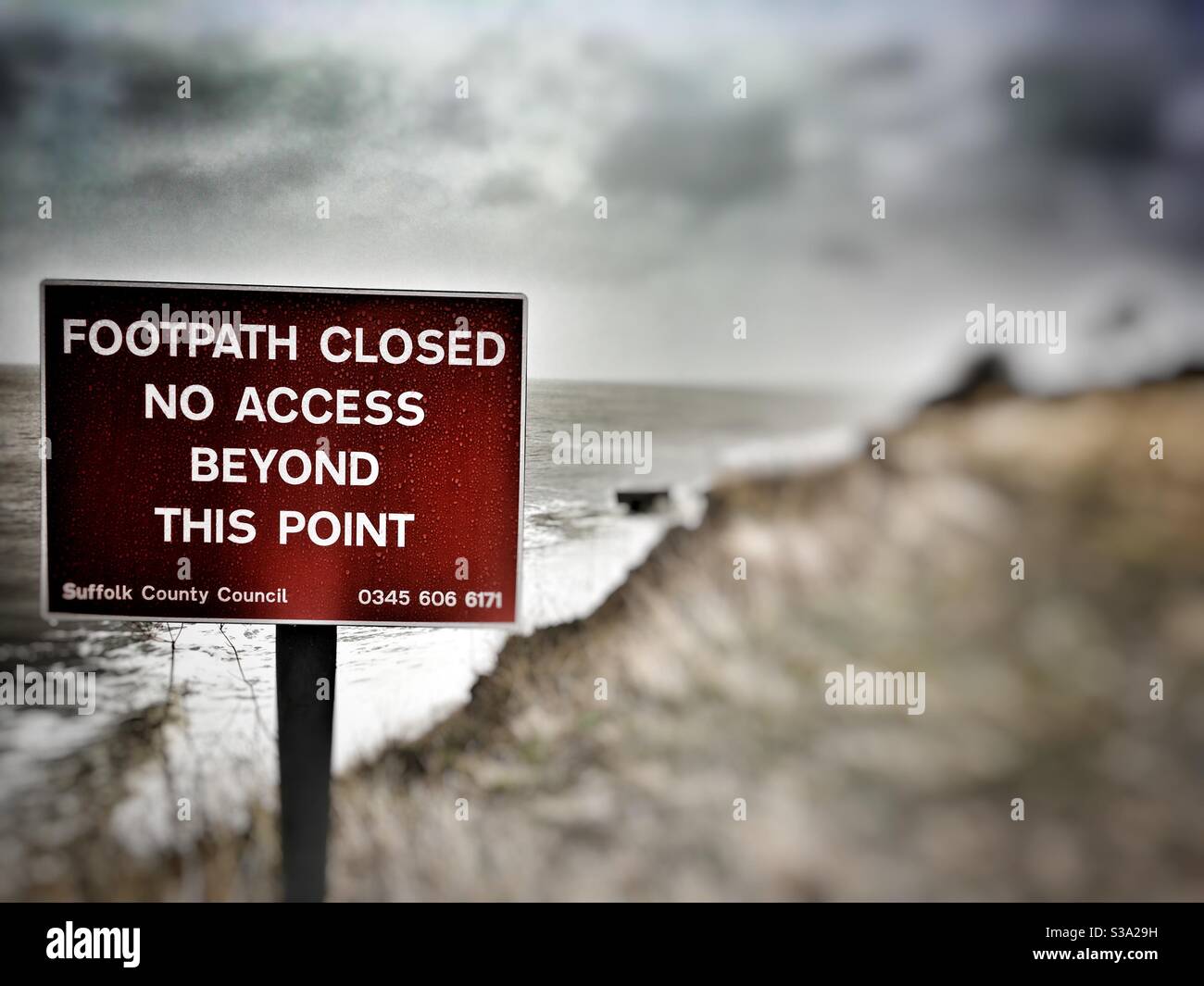 Suffolk County Council sign Stock Photo - Alamy