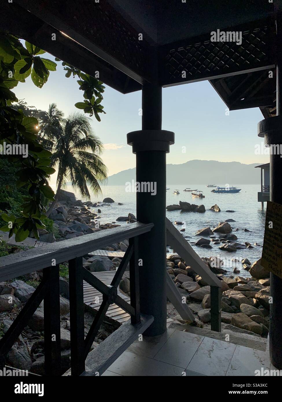 Day break on a tropical island Stock Photo - Alamy