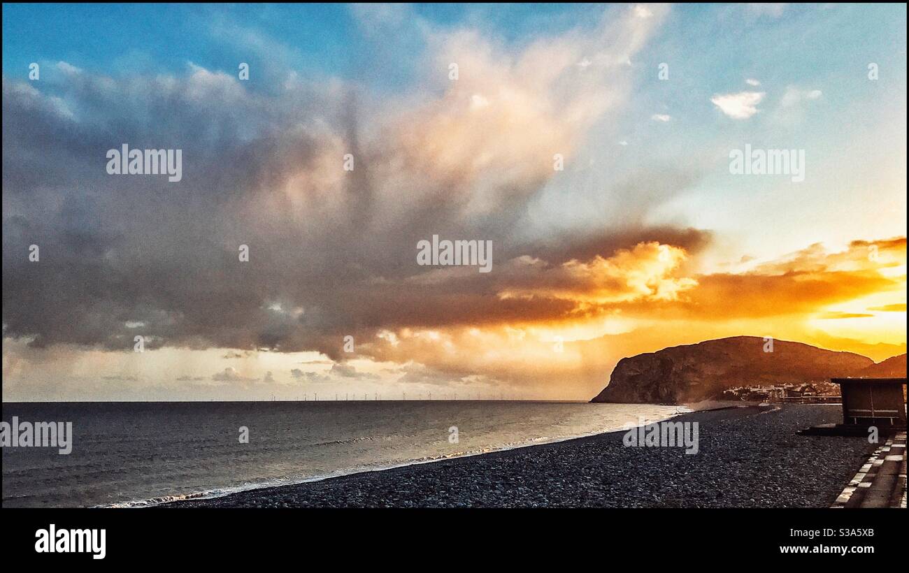 The Little Orme, Llandudno at sunrise Stock Photo - Alamy