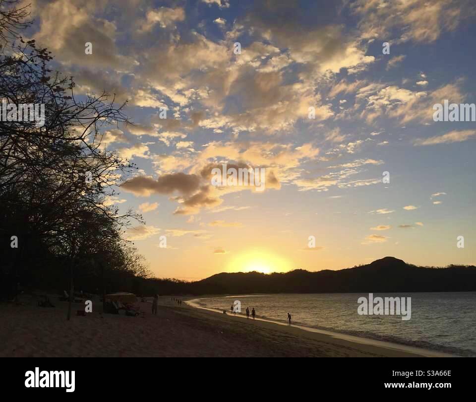 Costa Rica sunset Stock Photo - Alamy