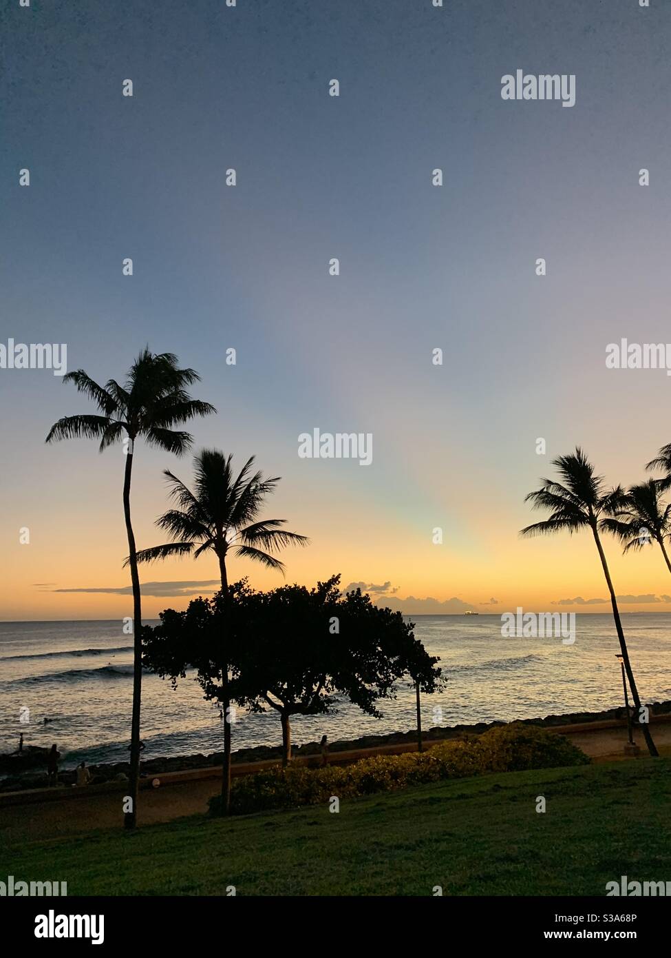 Hawaii sunset grass hi-res stock photography and images - Alamy