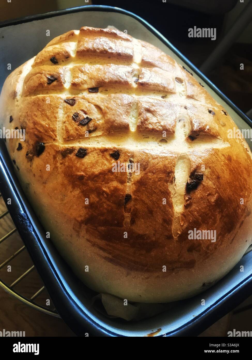 Fresh bread out from oven Stock Photo - Alamy