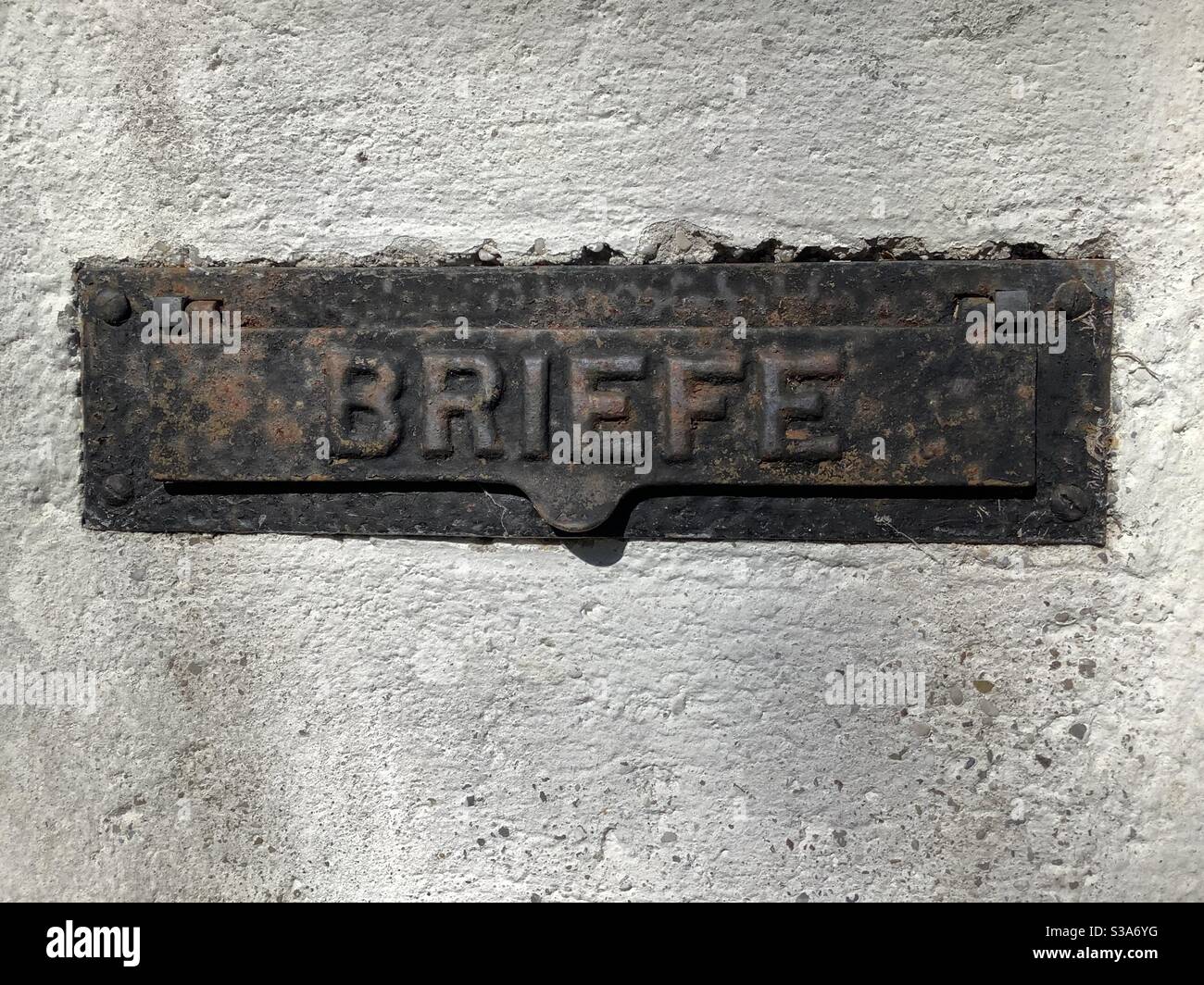 Vintage German letterbox showing the German Word Briefe (mail, letters ...