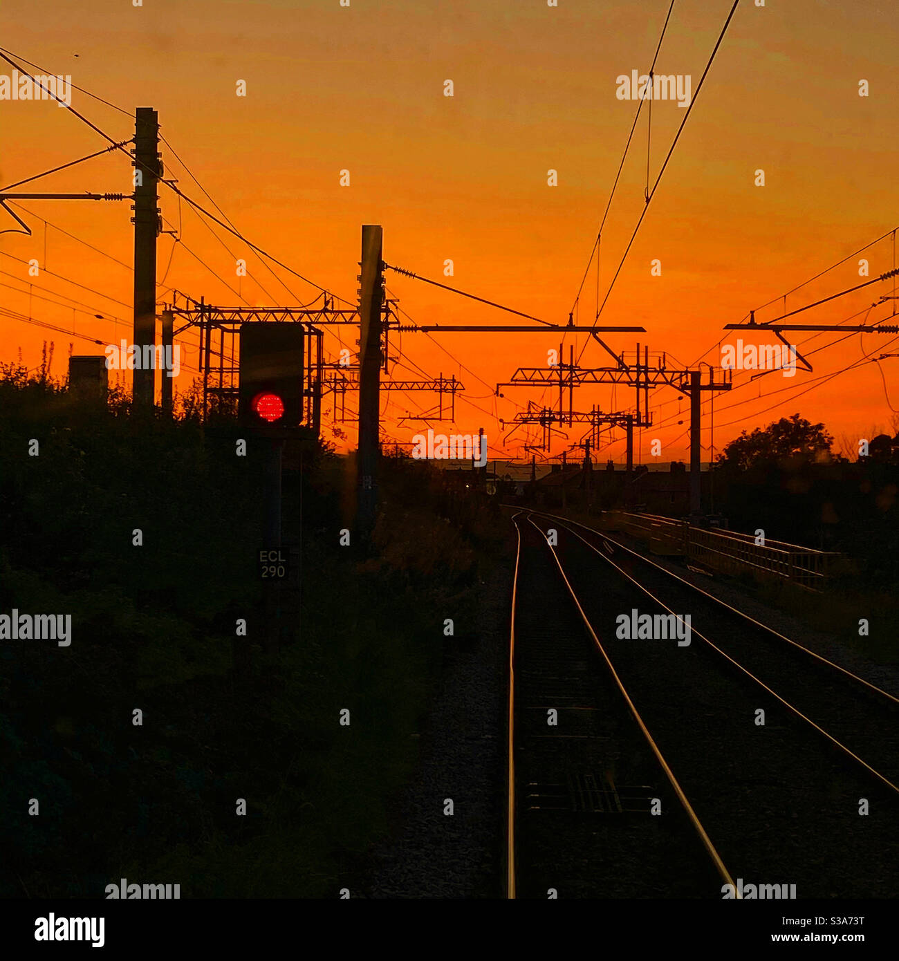 Rail sunset track hi-res stock photography and images - Alamy