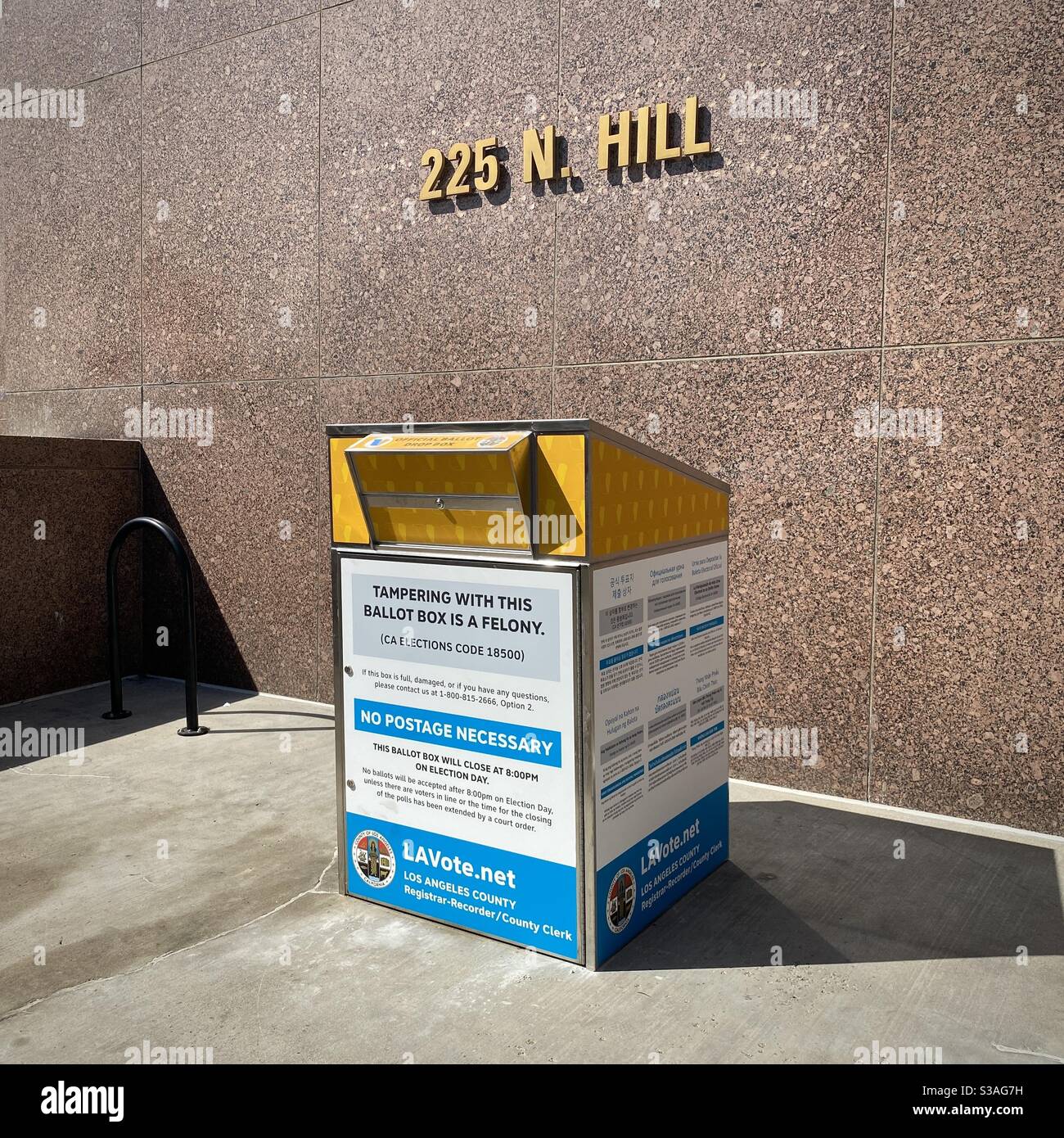 Los Angeles Ca Oct 2020 Side Angle Official Ballot Drop Box Outside