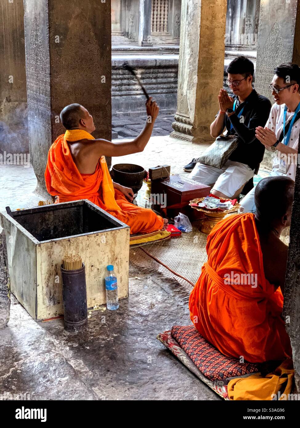 Monk blessing cambodia hi-res stock photography and images - Alamy