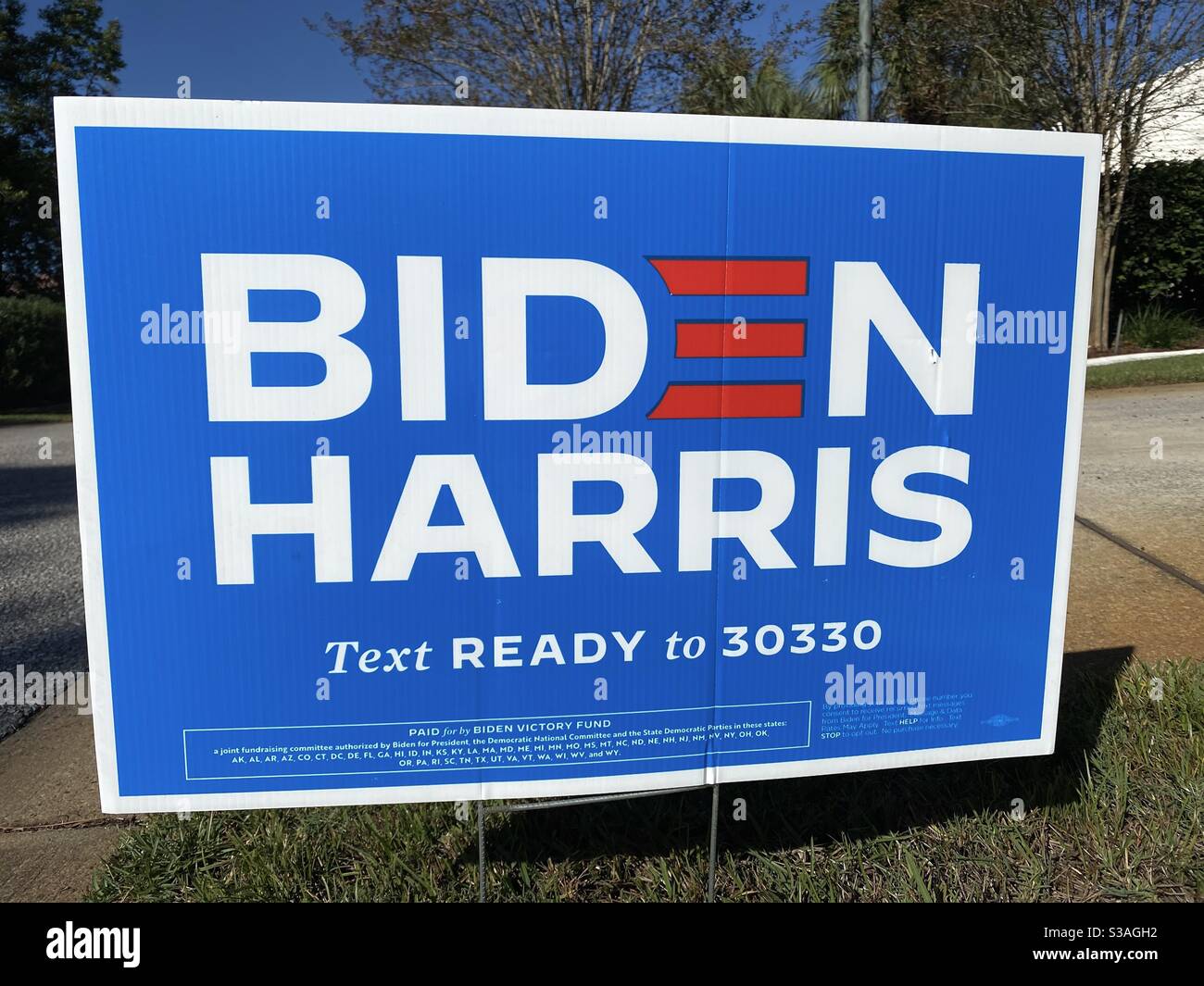 Presidential campaign yard sign for support of Biden and Harris Stock ...