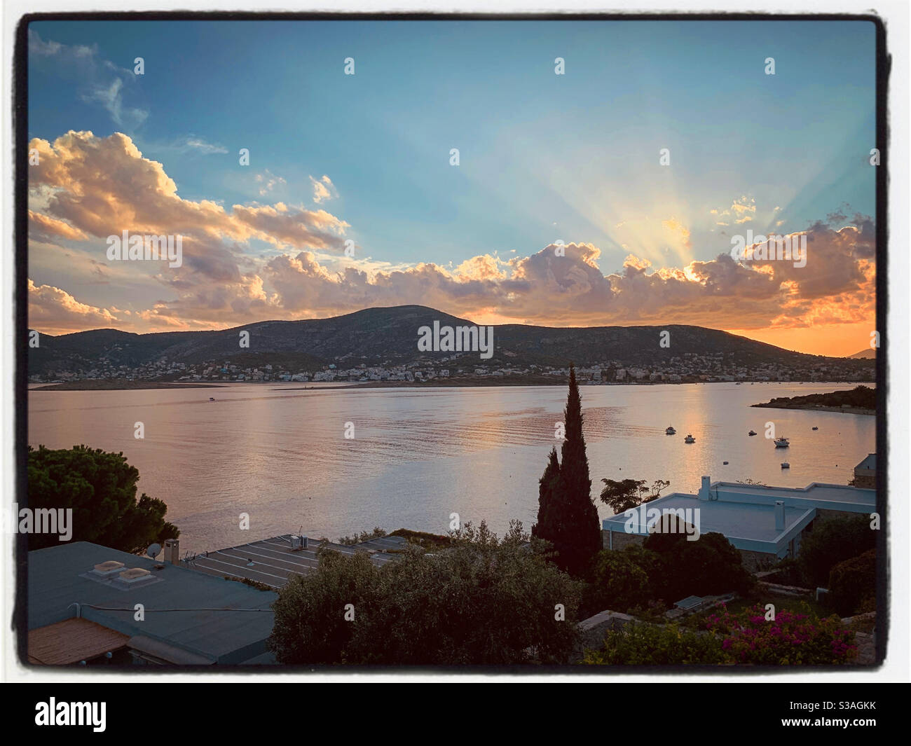 Beautiful Greek sunset Stock Photo - Alamy