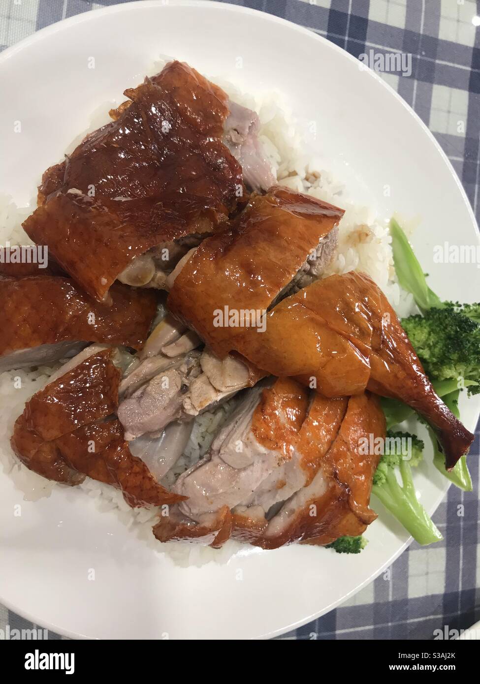 BBQ duck rice Stock Photo - Alamy