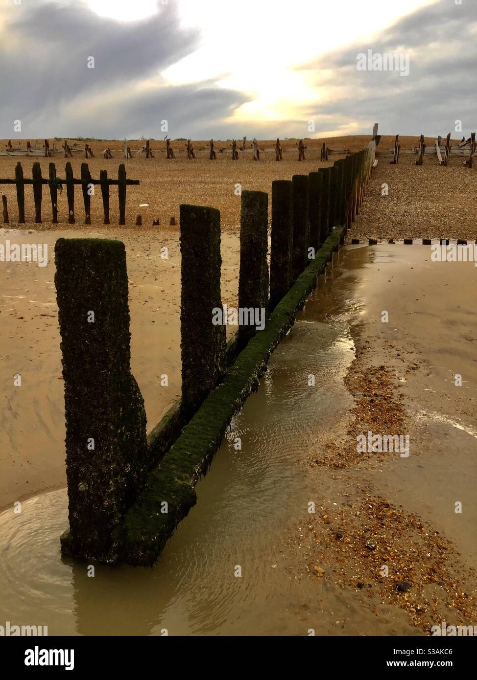 Wooden posts on the beach hi-res stock photography and images - Alamy