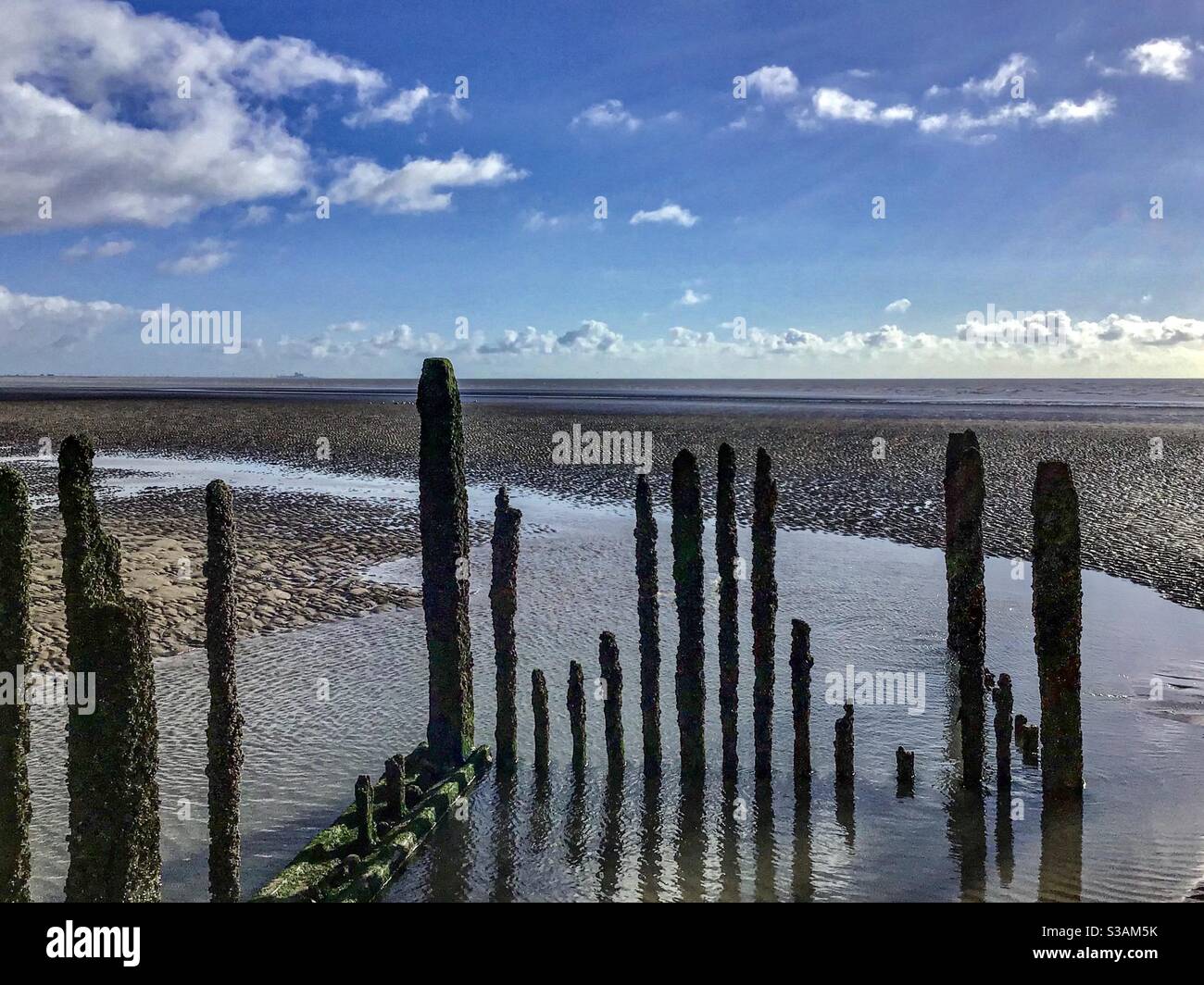 Wooden posts on the beach hi-res stock photography and images - Alamy