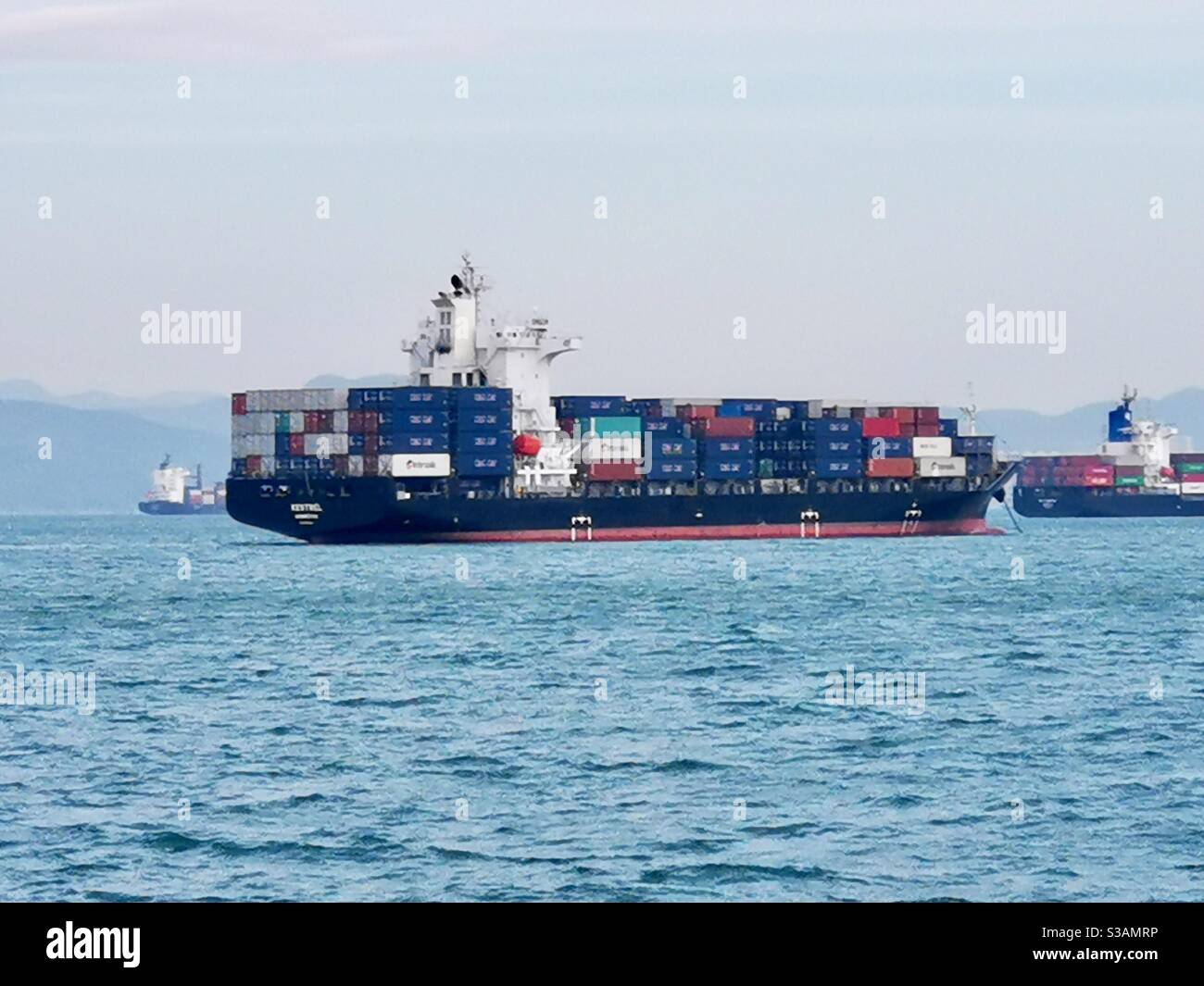 container ship near the Hong Kong harbour Stock Photo - Alamy