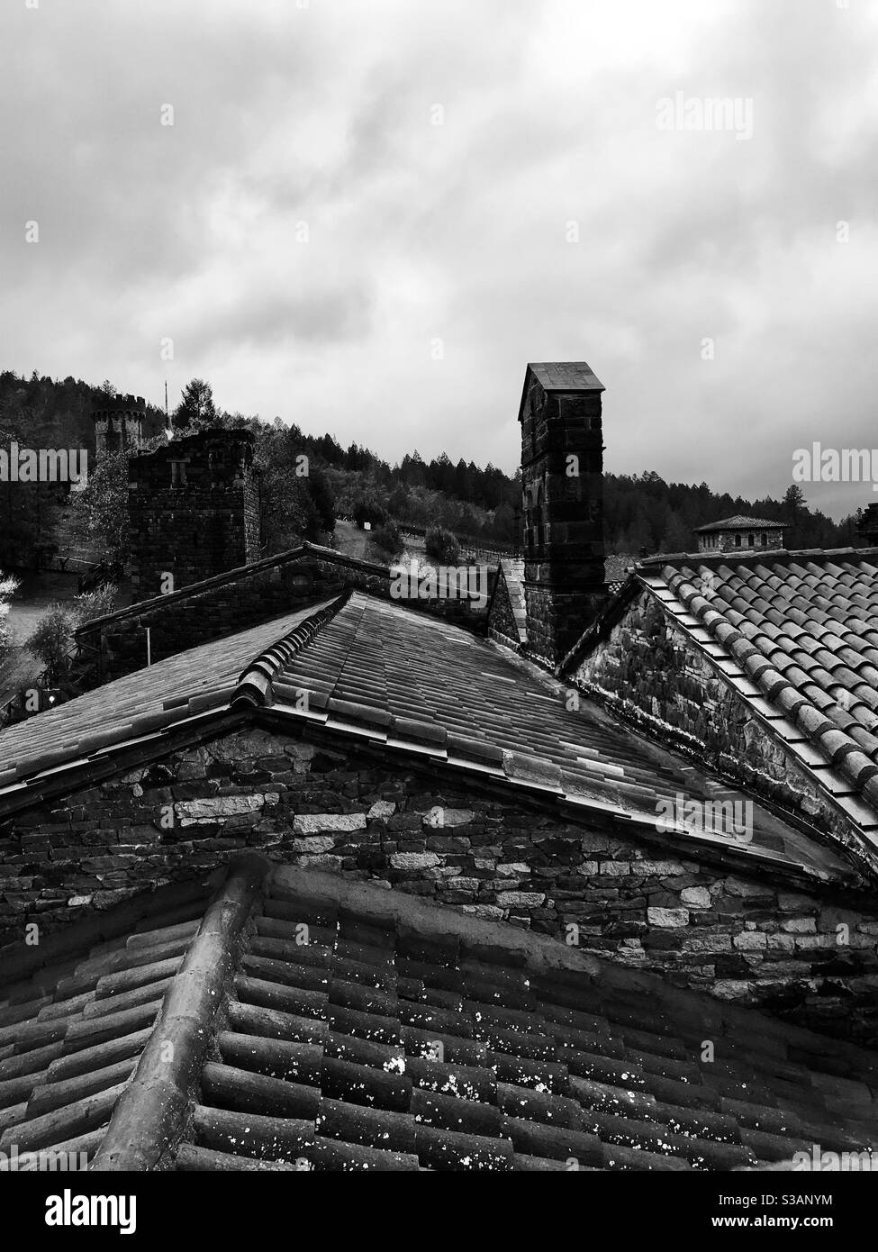 Rooftops of Black and White Stock Photos & Images - Alamy